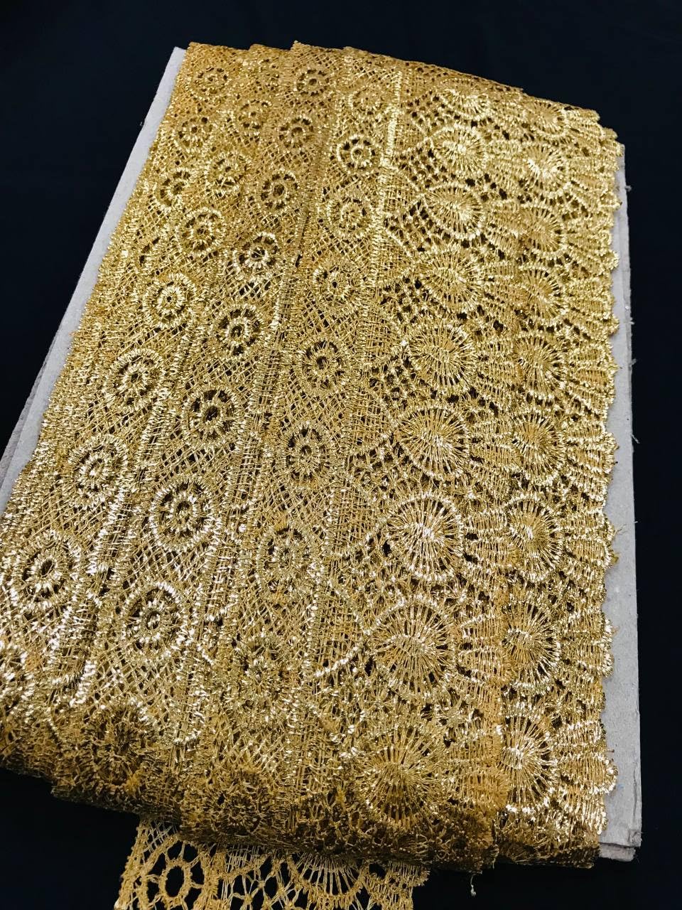 Om Shanti Creation Golden Primium Gpo Jhallar Lace Border for Suits ...