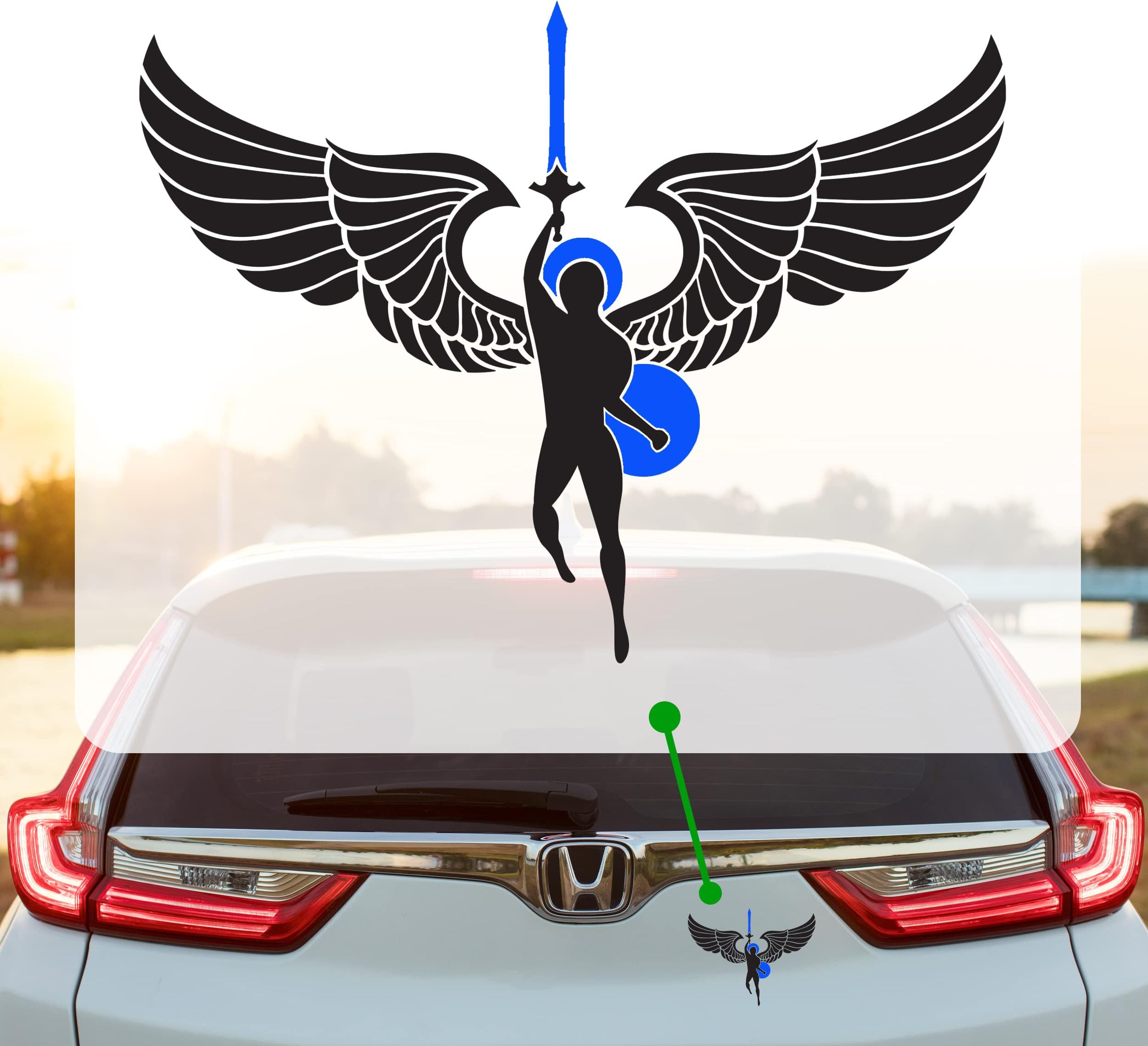 Amazon.com - CafePress Angel Michael Sticker Square Bumper Sticker Car ...