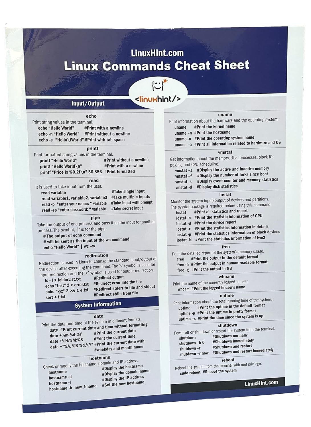 Linux Cheat Sheet: Linux Hint LLC: 9780578376462: Amazon.com: Books