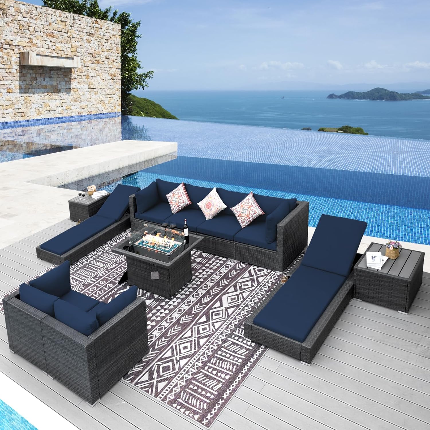 Amazon.com: NICESOUL® Ultimate Multi-Functional Outdoor Wicker ...