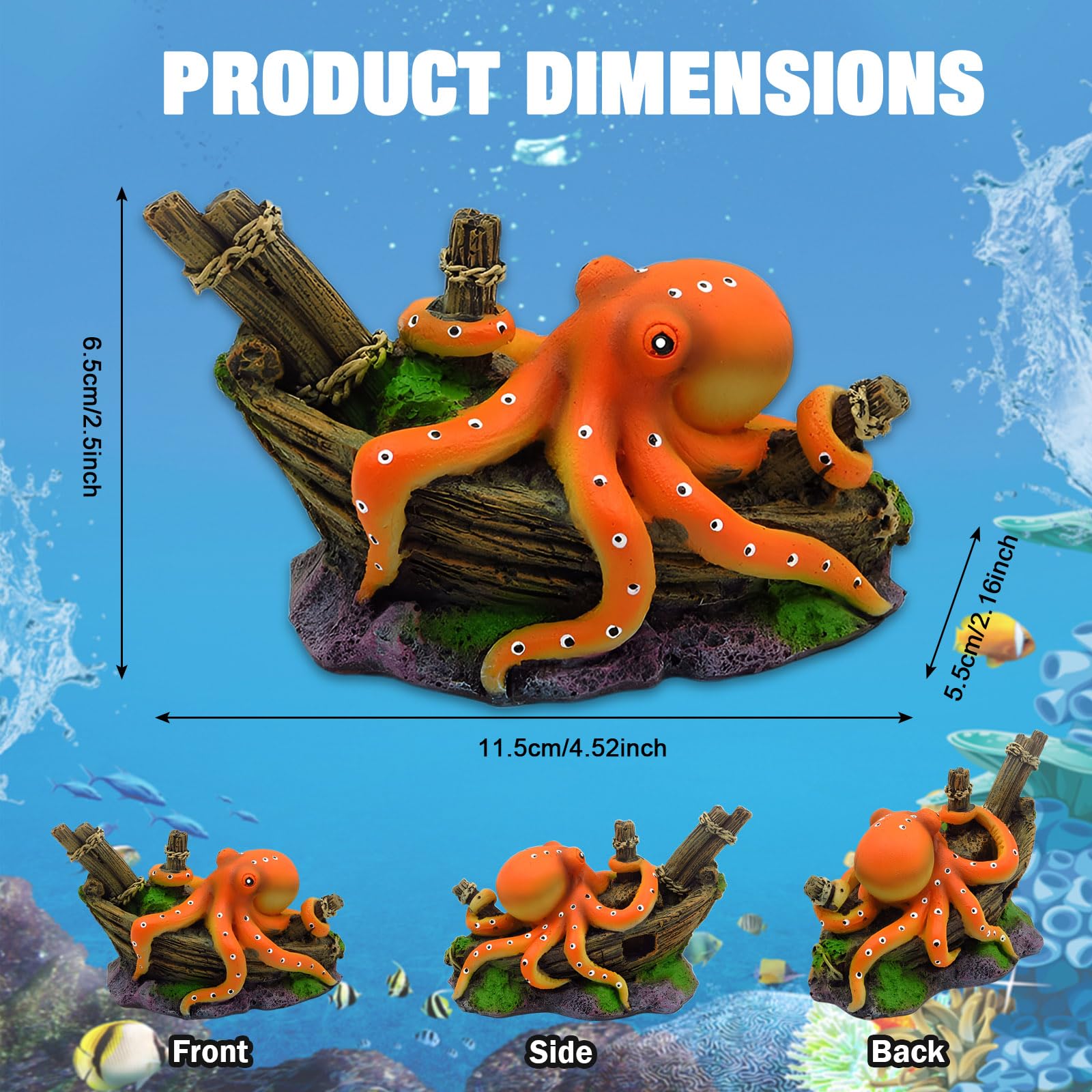 Snapklik.com : Octopus Decor, Small Octopus Fish Tank Decorations ...