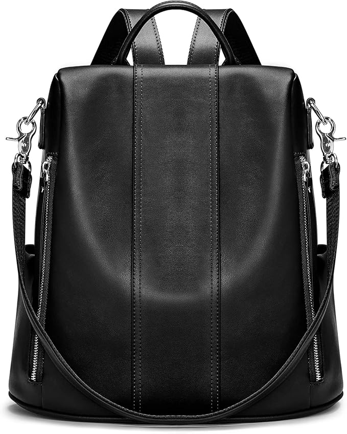 S-ZONE Leather Backpack Purses for Women Antitheft Rucksack Shoulder ...