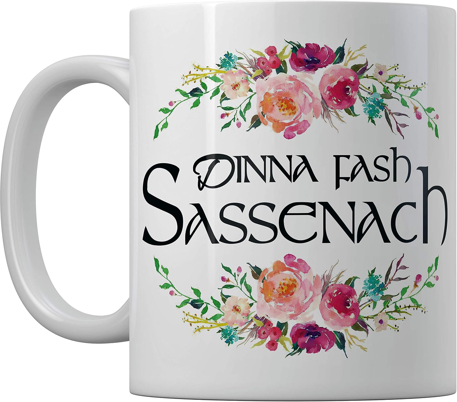Amazon.com: SSGC Dinna Fash Sassenach Watercolor flowers Mug, Sassenach ...