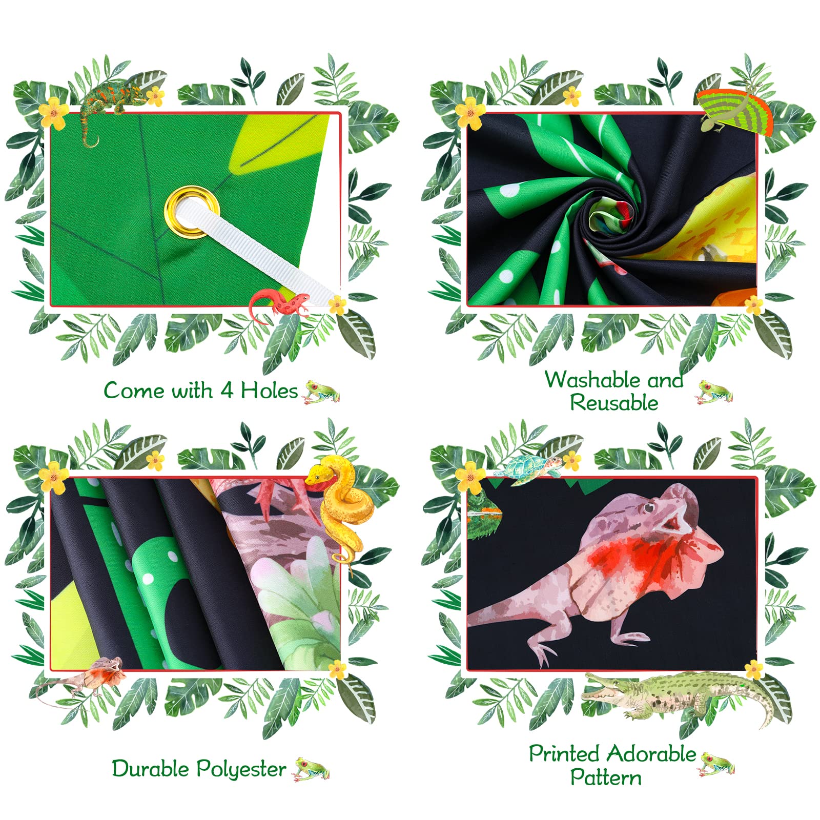 Snapklik.com : Reptile Swamp Happy Birthday Decorations Jungle Wild One ...