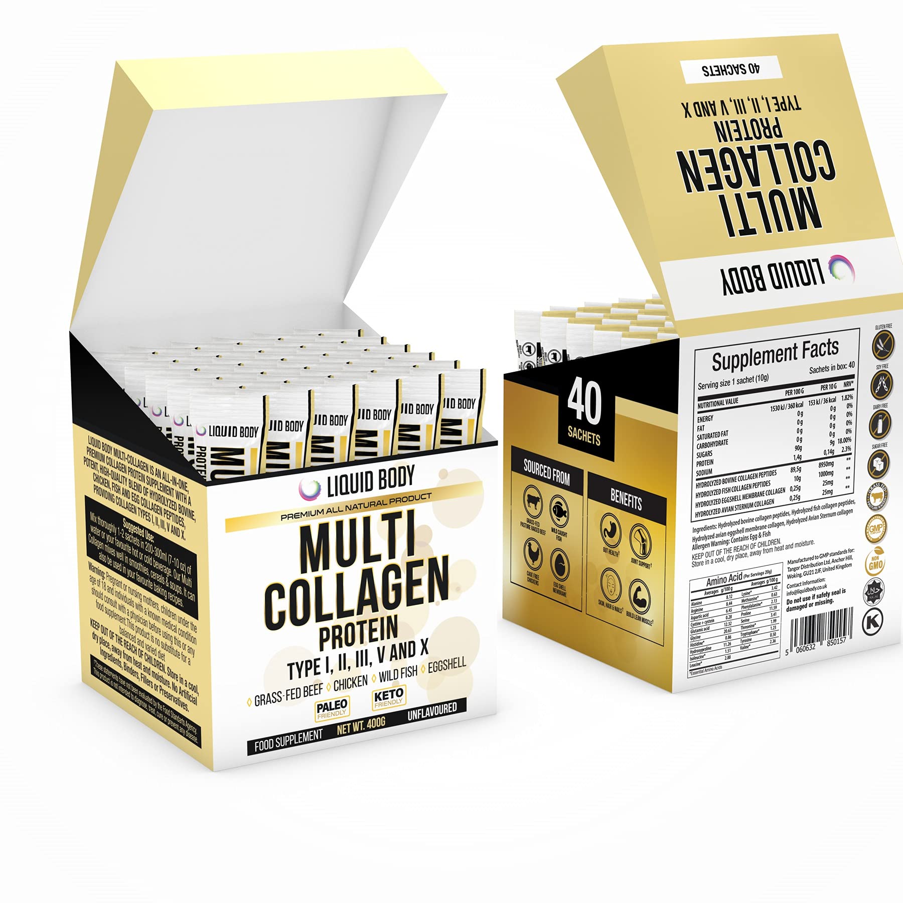 Buy Multi Collagen Protein Powder Sachets - 5 Types of Food Sourced ...