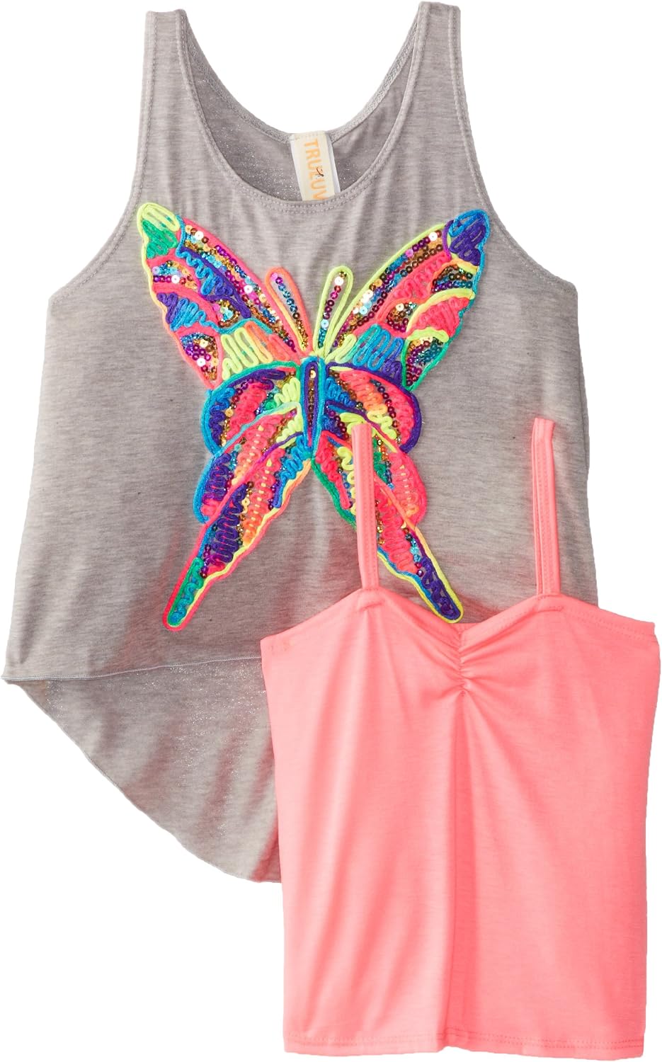 Amazon.com: Truluv Big Girls' Butterfly Applique Top with Bandeau For ...