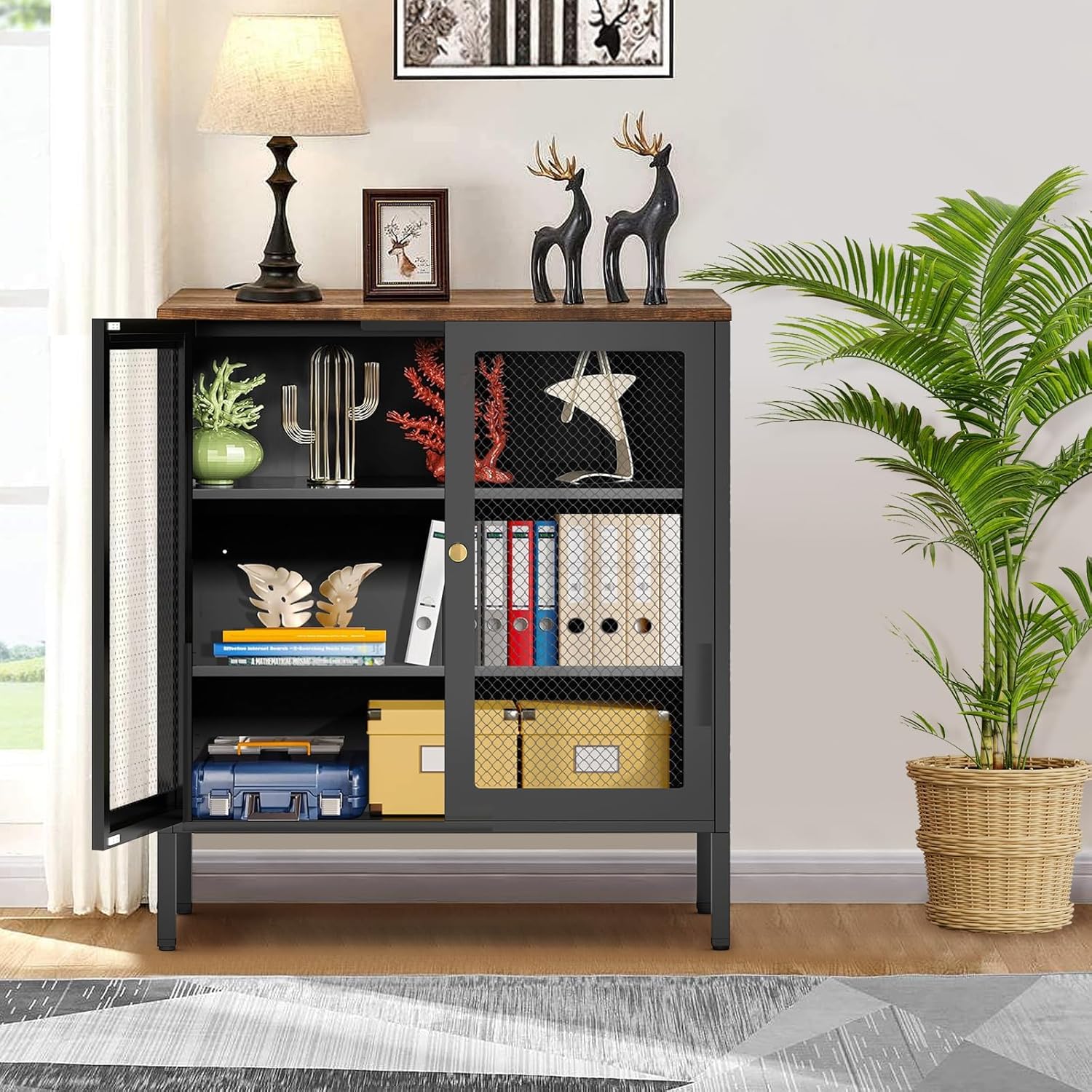 Amazon.com: Steel Storage Cabinet Entryway Slim, Metal Storage Cabinet ...