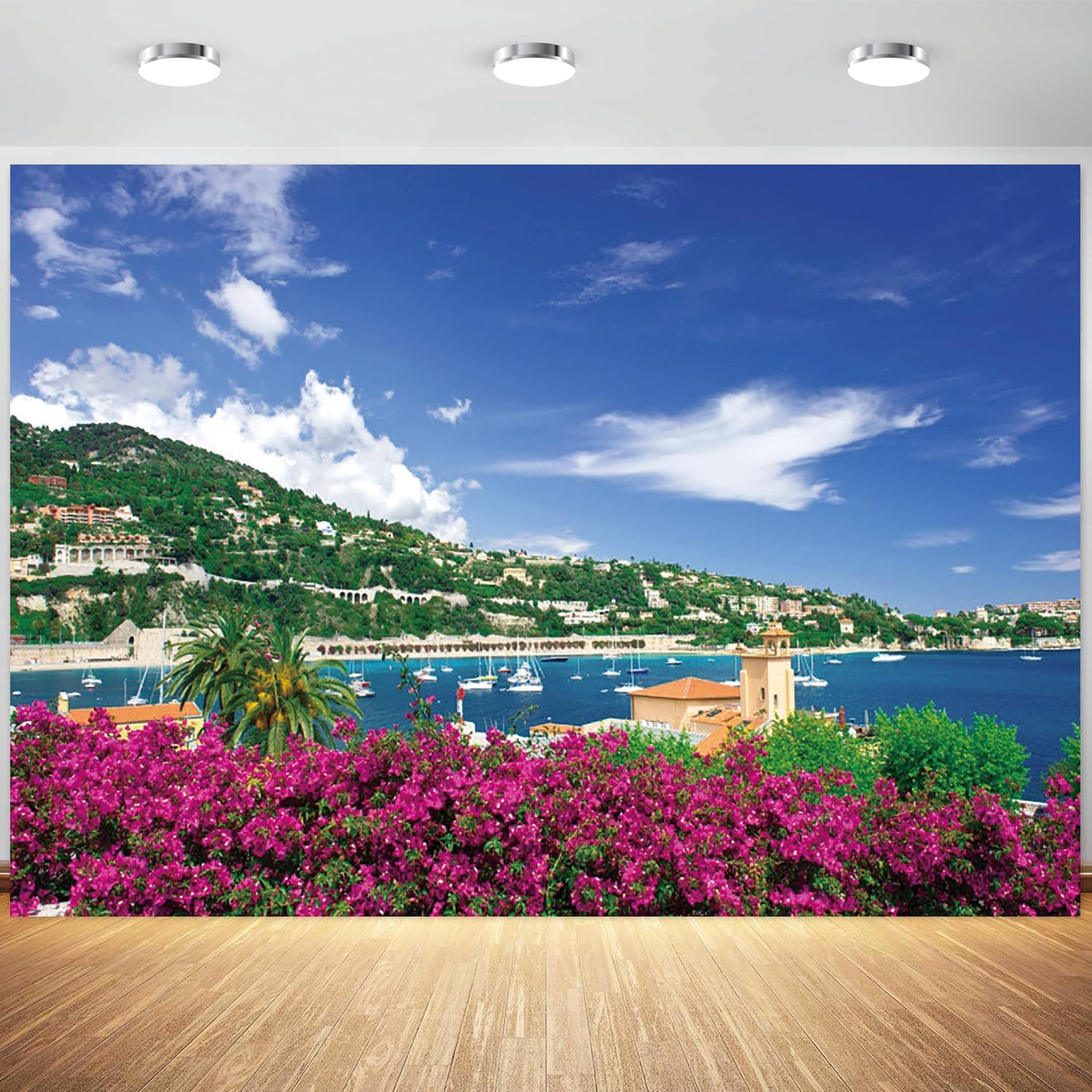 Amazon.com : Tranhiafe 7x5ft Greece Backdrop Santorini Island Romantic ...