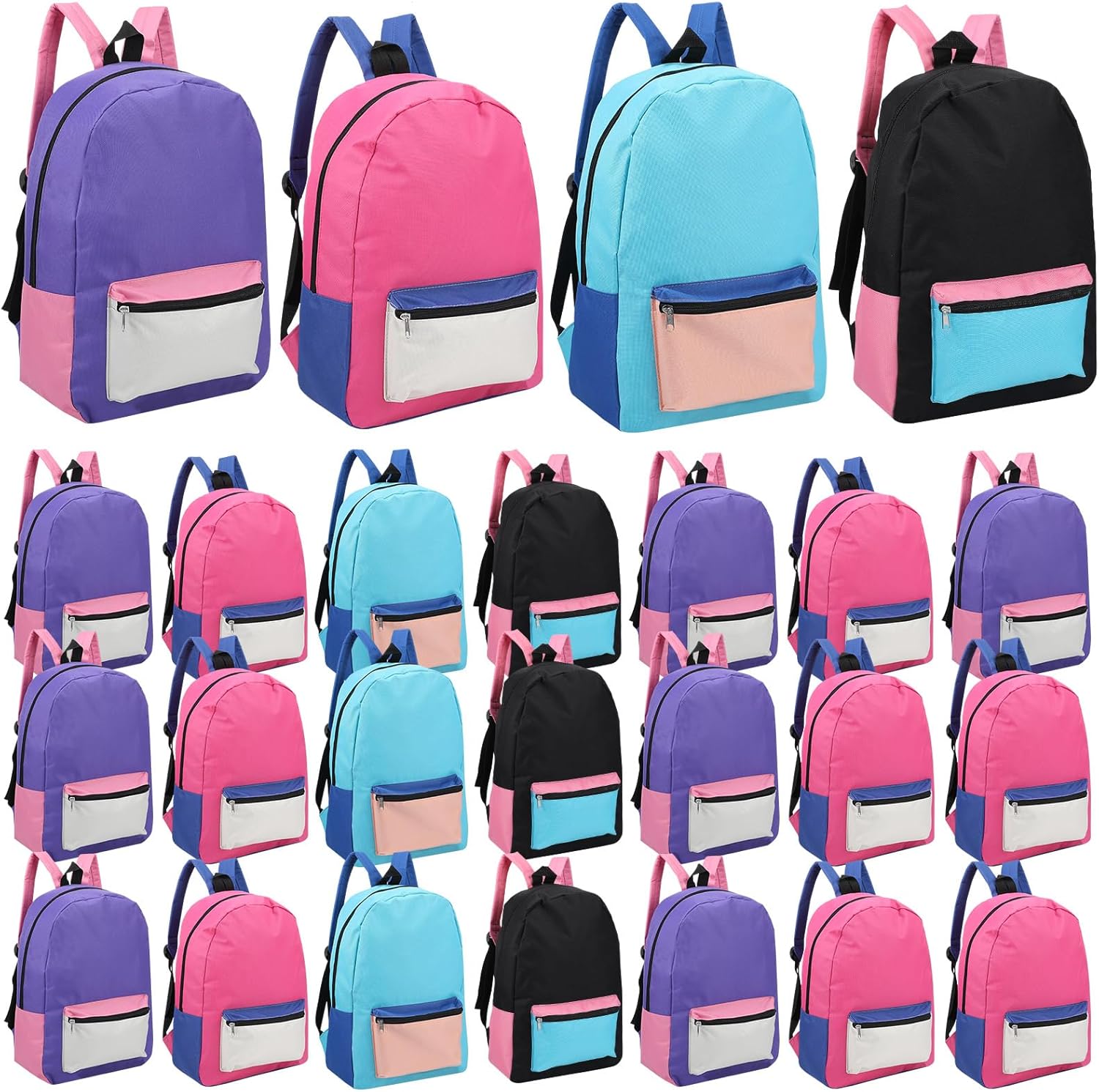 Amazon.com | Amylove 24 Pack Backpacks Bulk Backpack for School 17 Inch ...