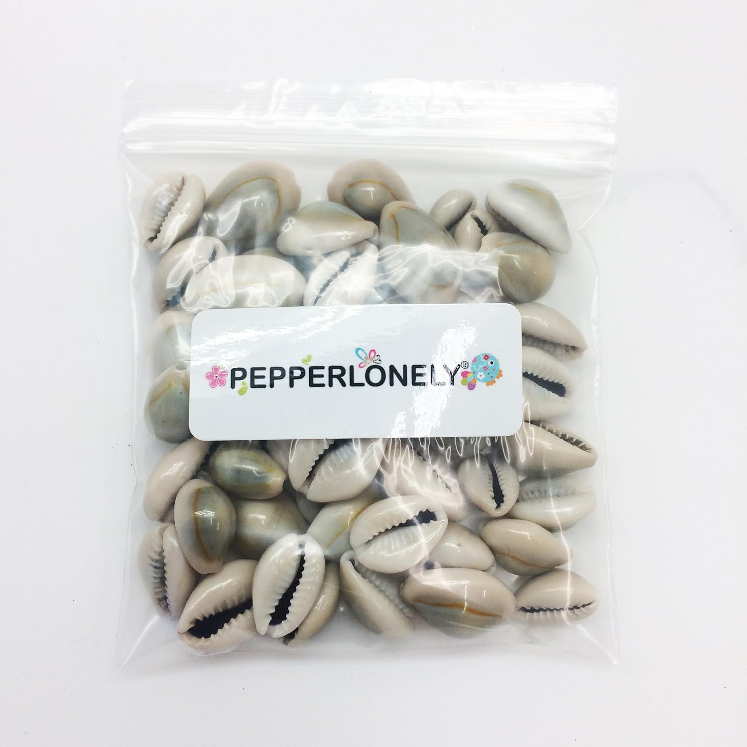 PEPPERLONELY 50 conchas marinas de Cowrie con parte superior de anillo ...