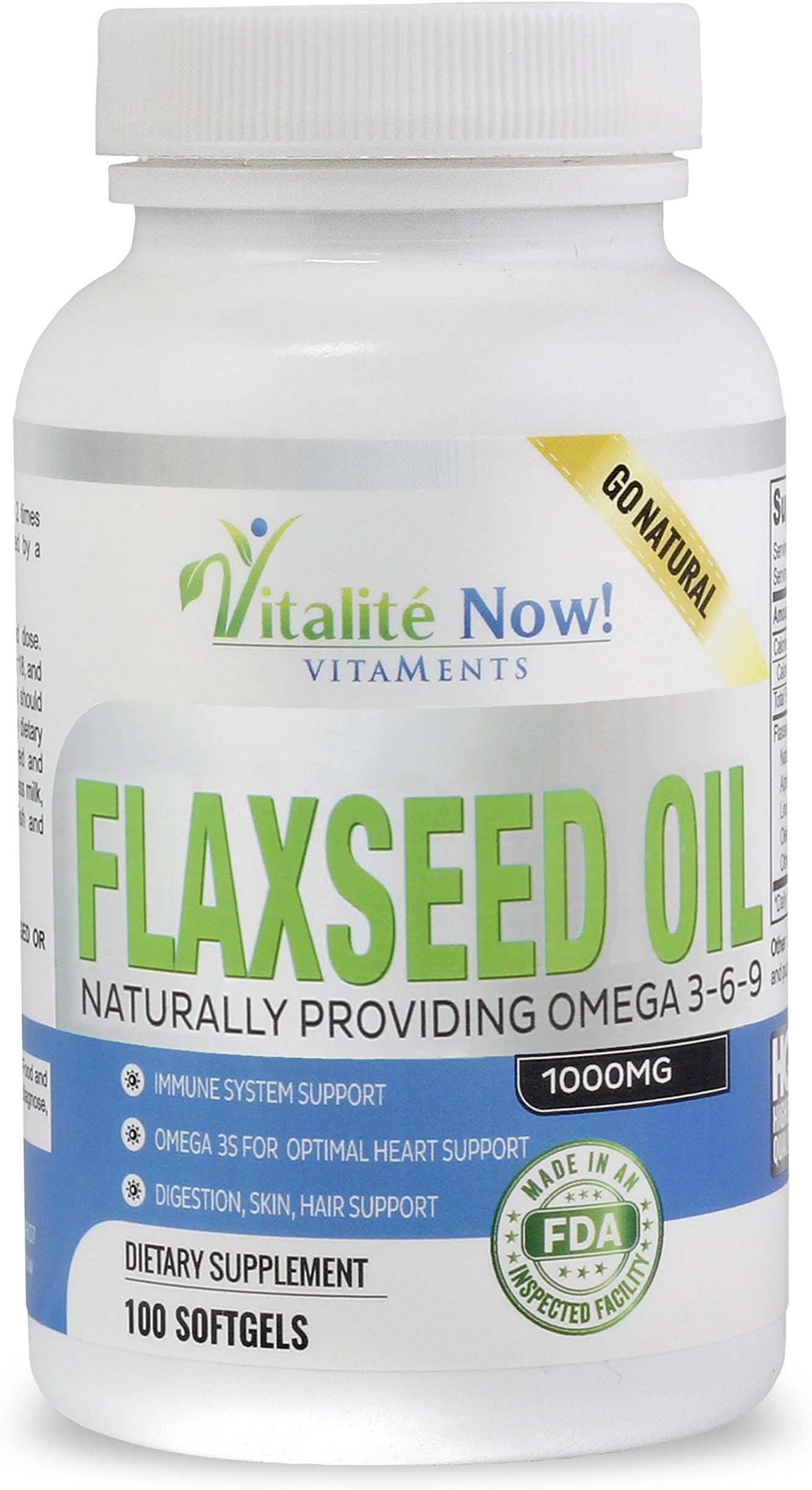 Amazon.com: Flaxseed Oil Capsules - 1000 mg - 120 Vegan Soft Gels ...
