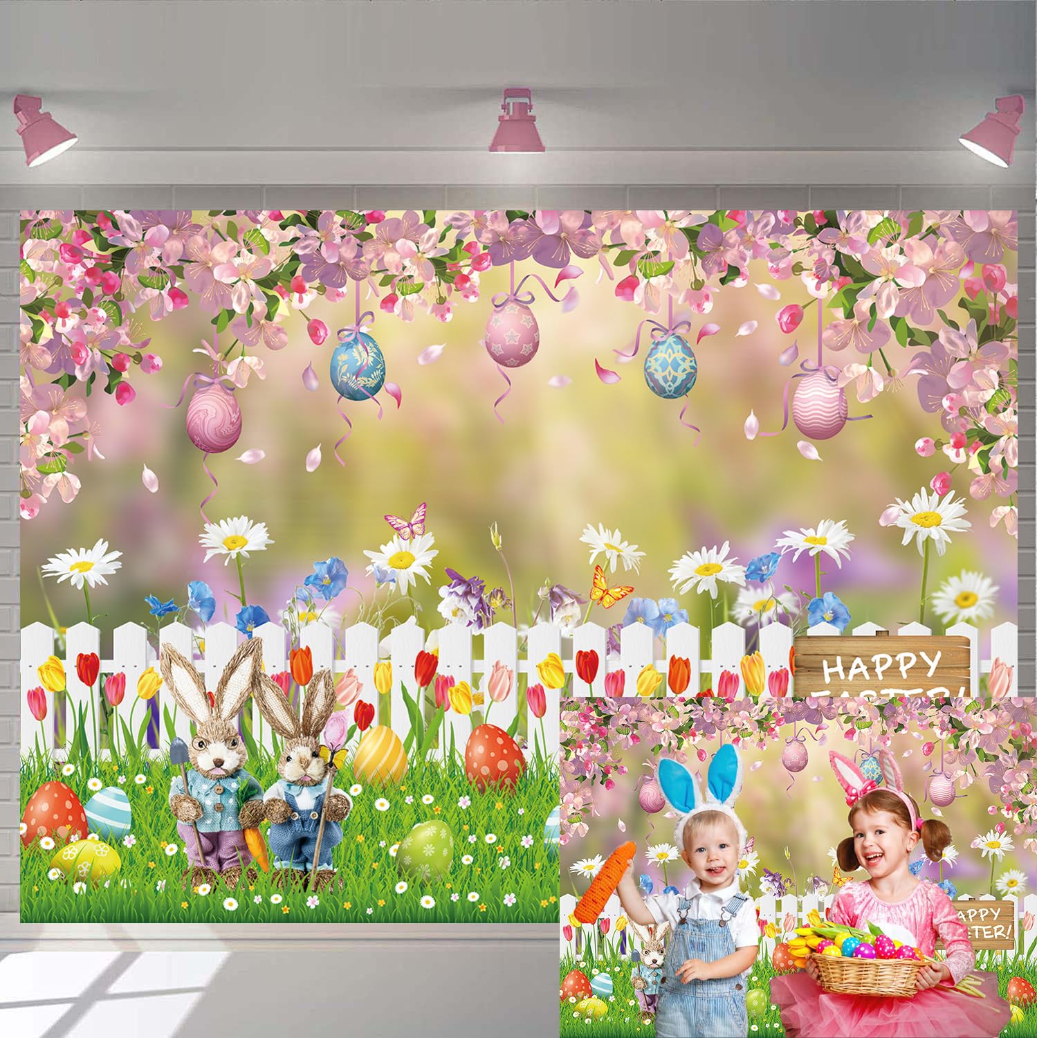Amazon.com : Spring Photo Backdrop Spring Photography Backdrop Rabbit ...