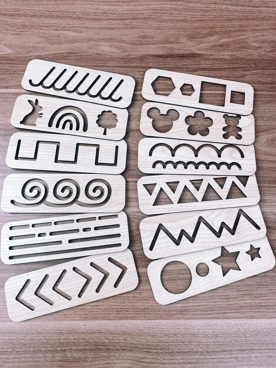 Buy Haoser Wooden Line Tracing Board - Prewriting Tracing Tiles - A Set ...