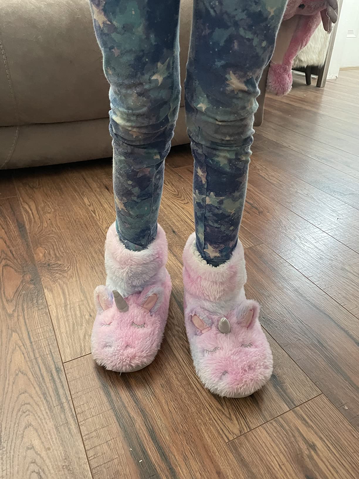 Amazon.com | Girls Plush House Slippers Fluffy Sequin Slippers, Cute ...