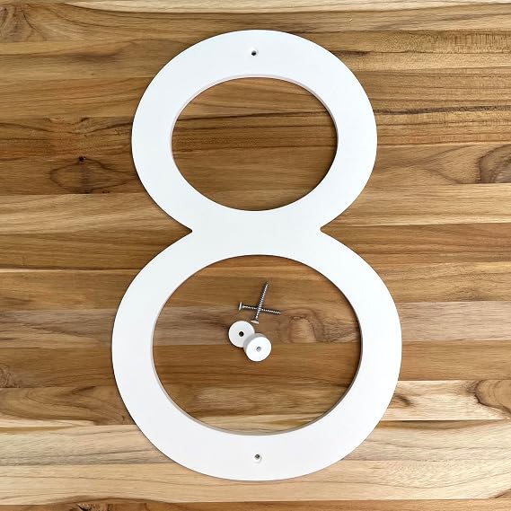 Amazon.com: 12 inch Large Modern House Numbers, white plastic with ...