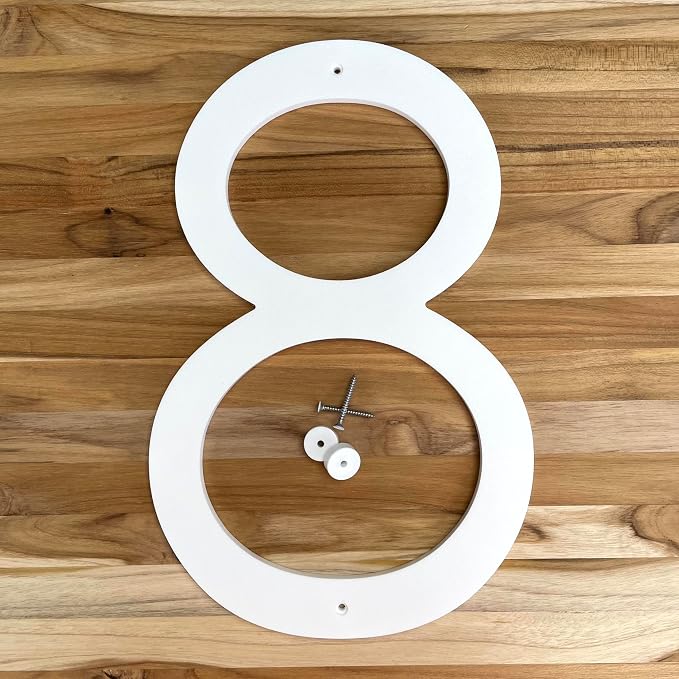 Amazon.com: 12 inch Large Modern House Numbers, white plastic with ...
