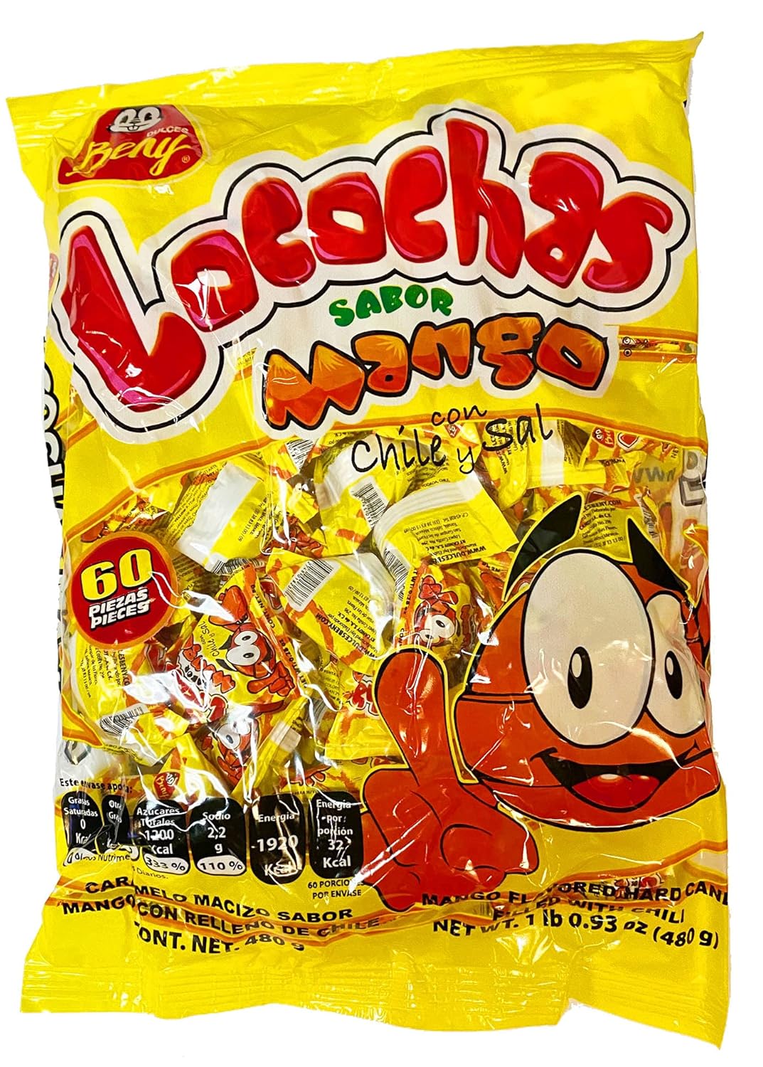 Amazon.com : Beny Locochas Mango Flavored Hard Candy with chili center ...