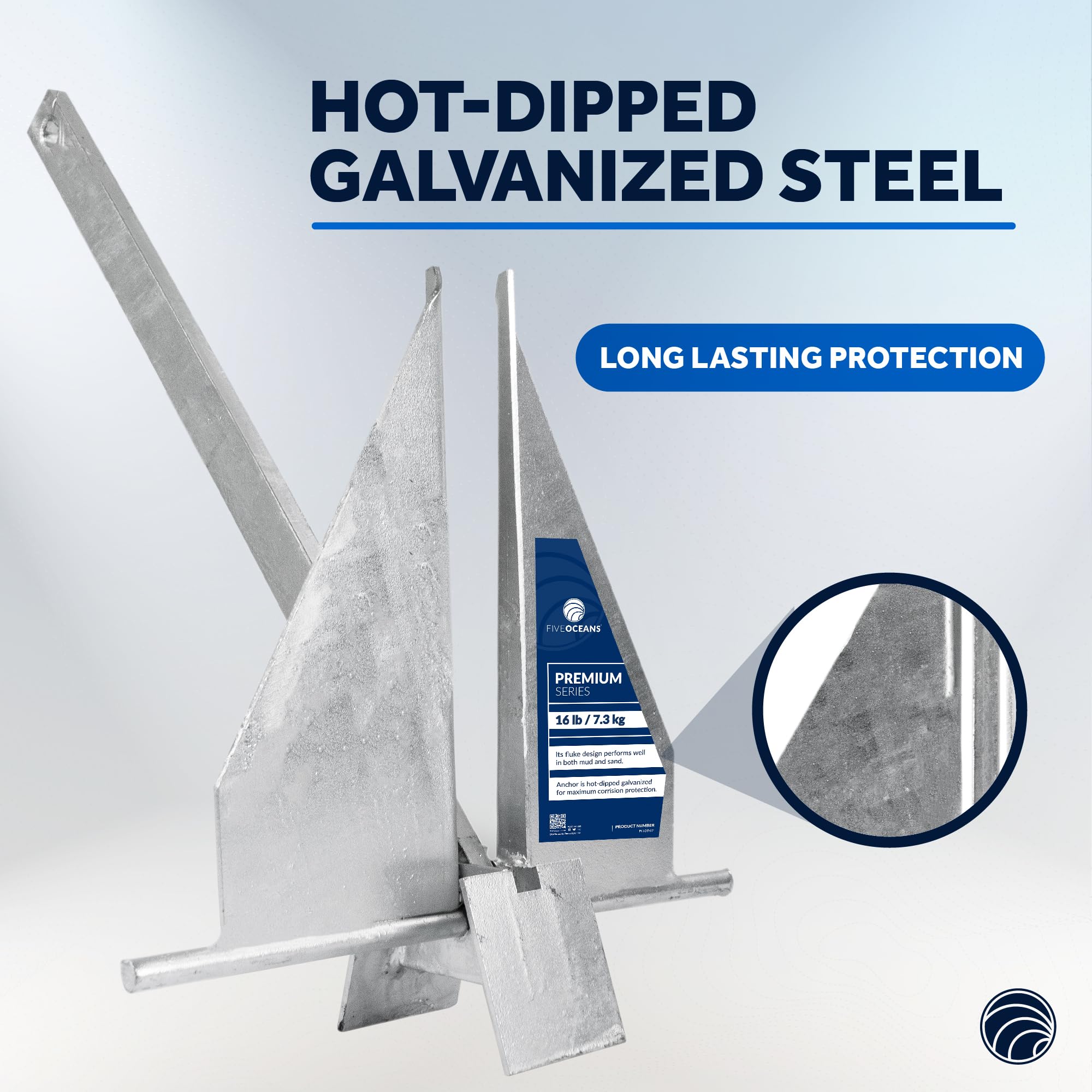 Snapklik.com : Boat Anchor - Fluke Anchor, 16 Lb, Galvanized Steel Boat ...
