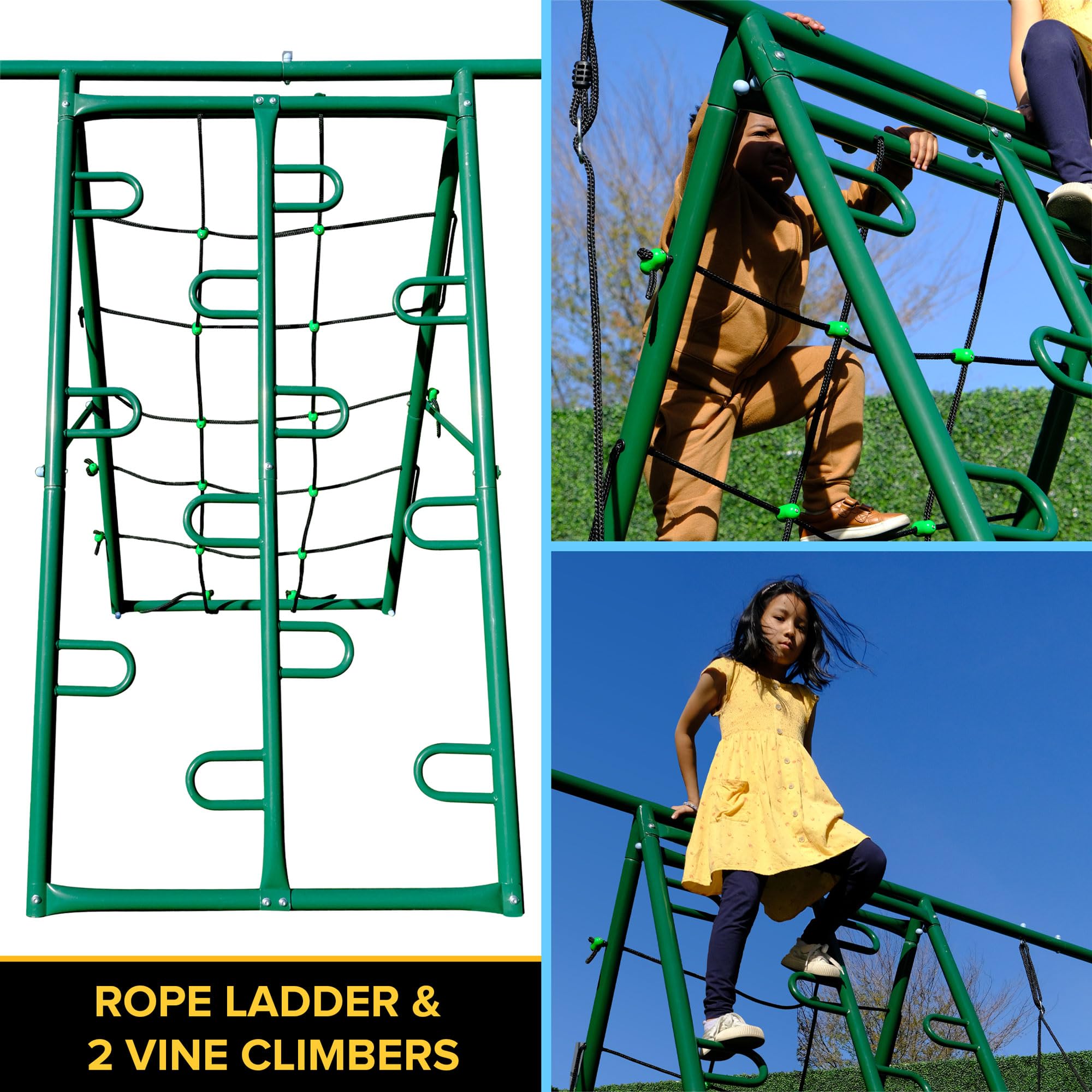 Snapklik.com : Sportspower Swing Climb And Glide Metal Swing Set 6 In 1 ...