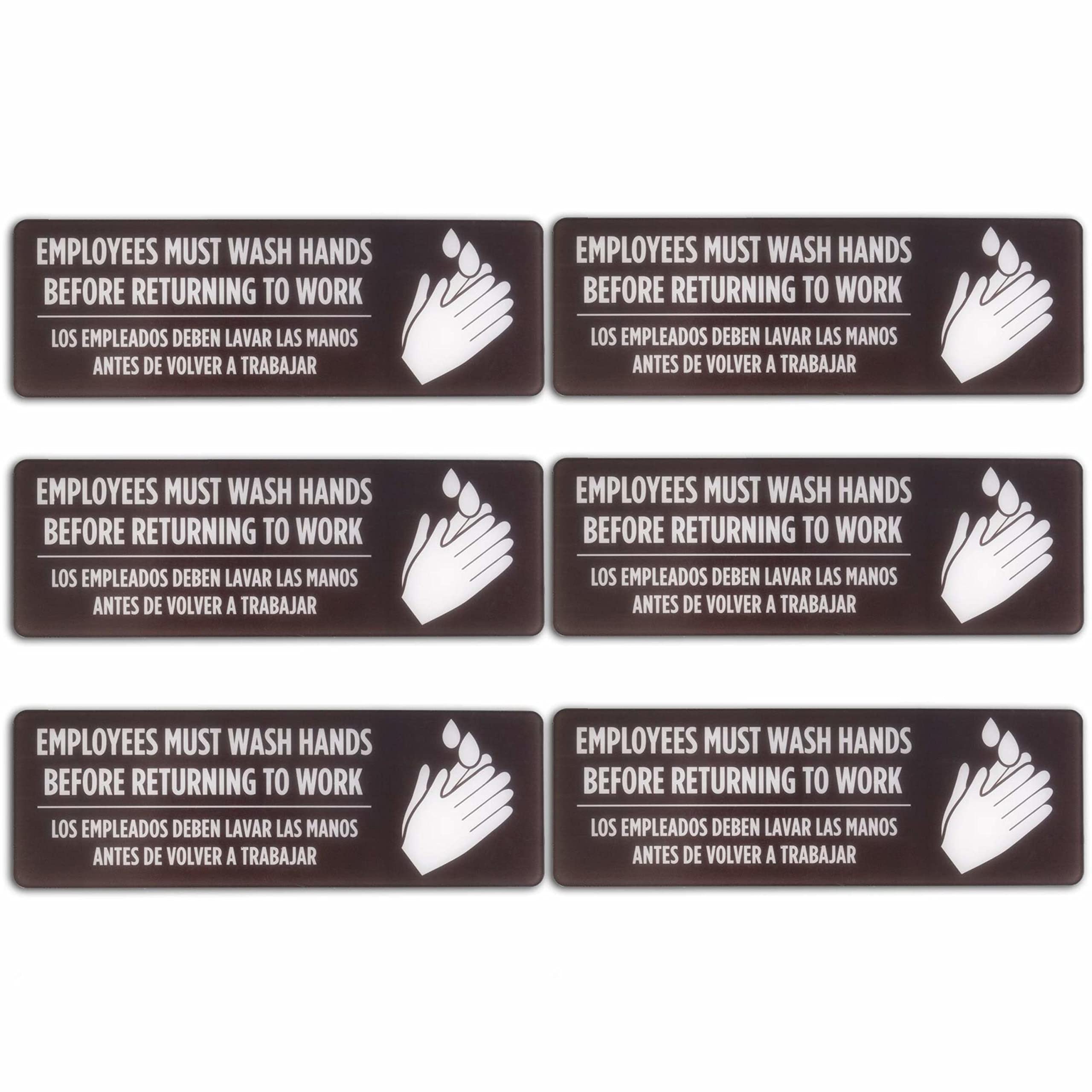 Bilingual Hand Washing Signs 6 Pack Employees Must Wash Hands ...