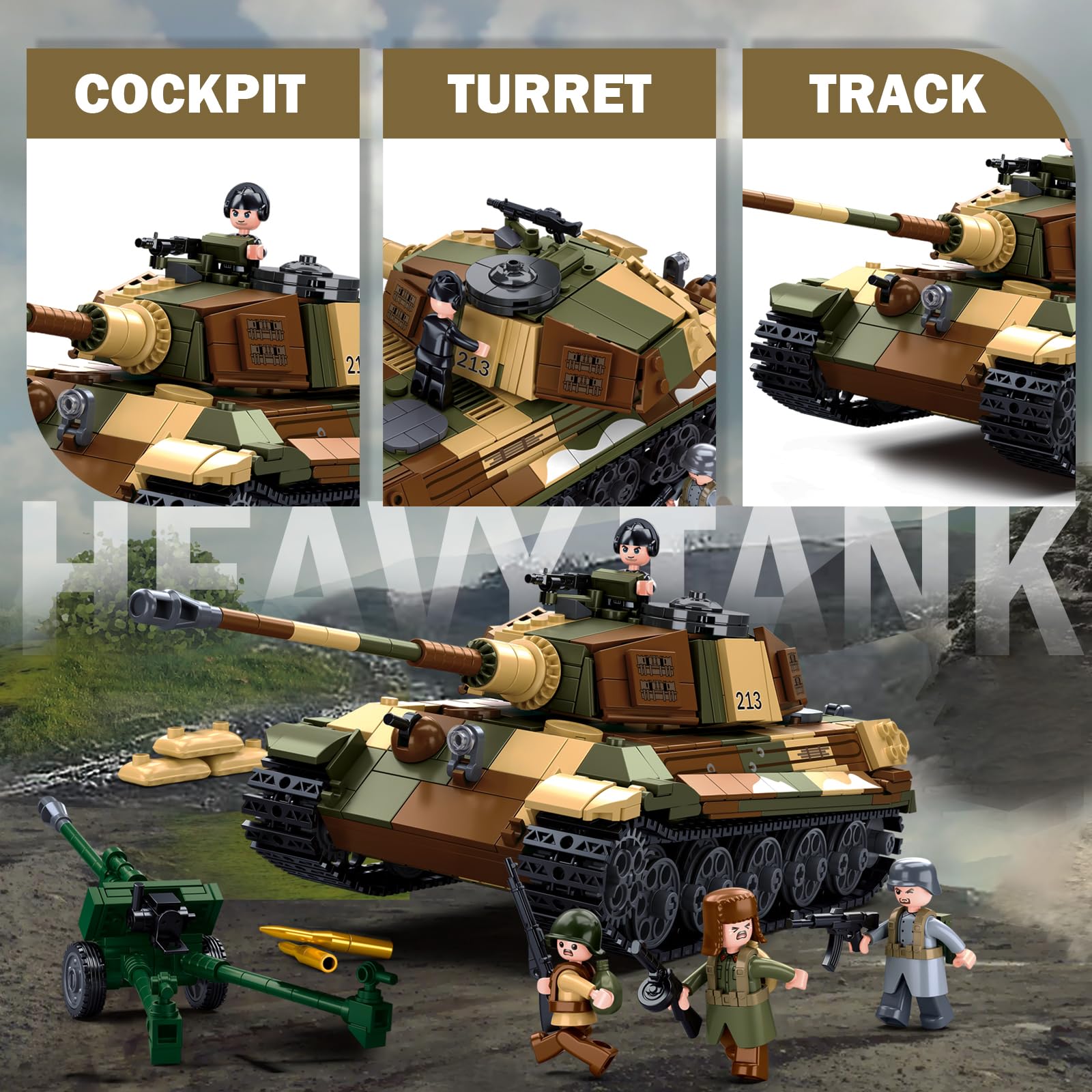 Sluban WW2 Tiger II Army Tank...B0DKBQ2PXC | Encarguelo.com