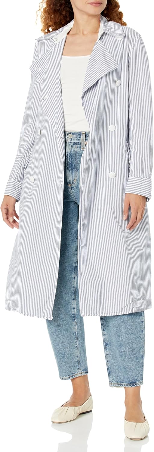 Amazon.com: rag & bone Rent the Runway Pre-Loved Adriene Striped Trench ...