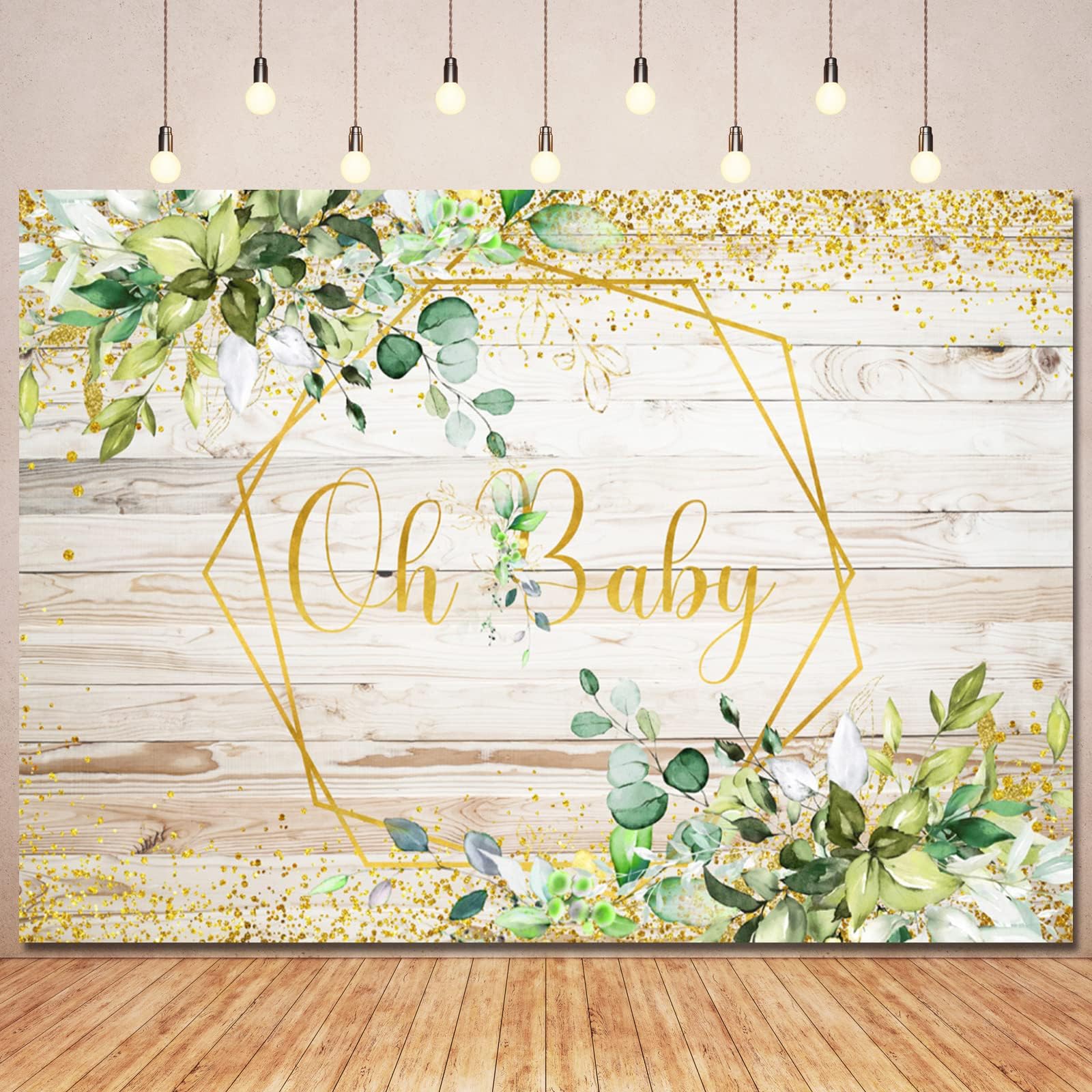 Amazon.com : Greenery Baby Shower Backdrop Neutral Baby Shower ...
