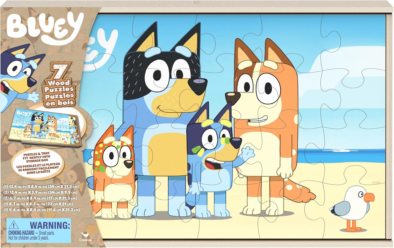 Amazon.com: Spin Master Games, Bluey Puzzles 7-Pack, Wooden Jigsaw ...