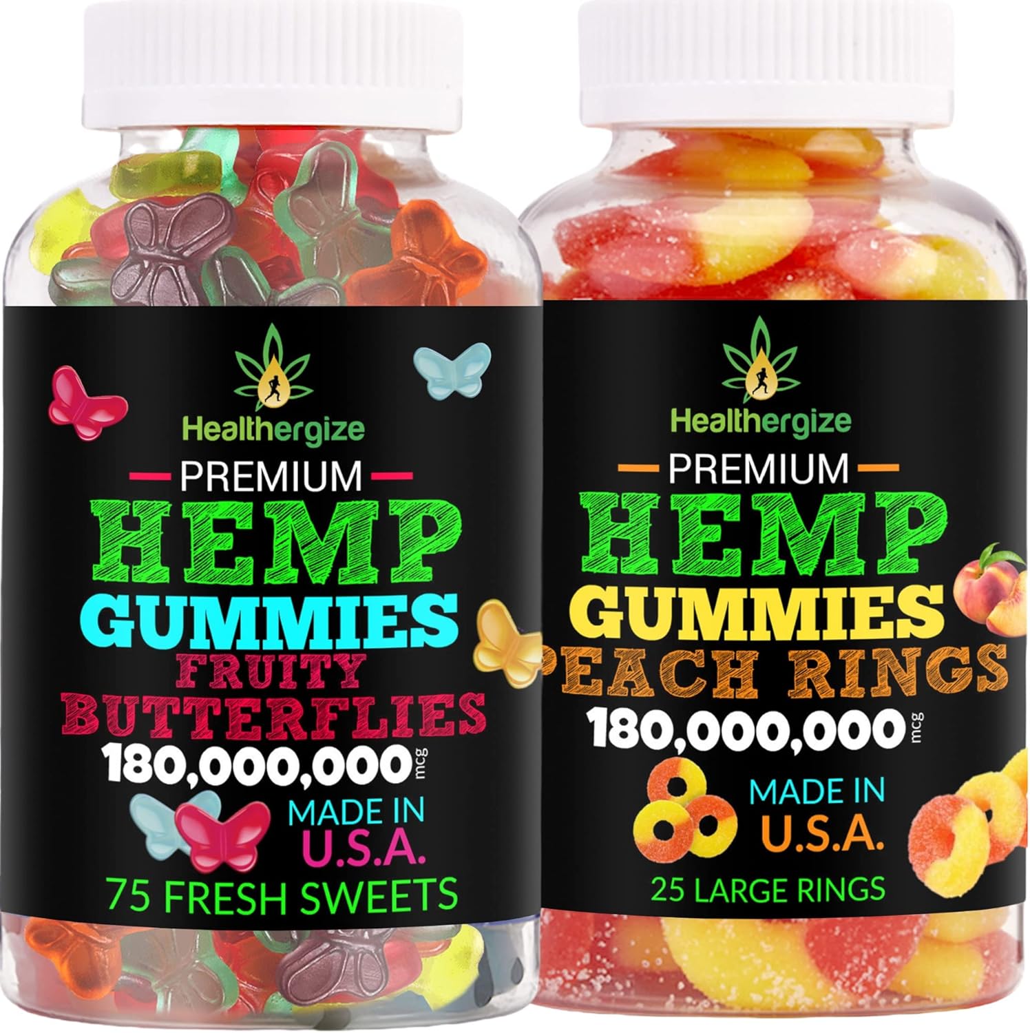 Amazon.com: 2PACK Hemp Gummies-Fresh Butterflies and Delicious Hemp ...