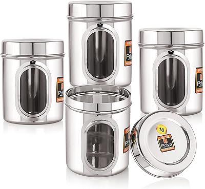 Buy Femora Glass Window Jar for Kitchen Storage Jars with Glass Window ...