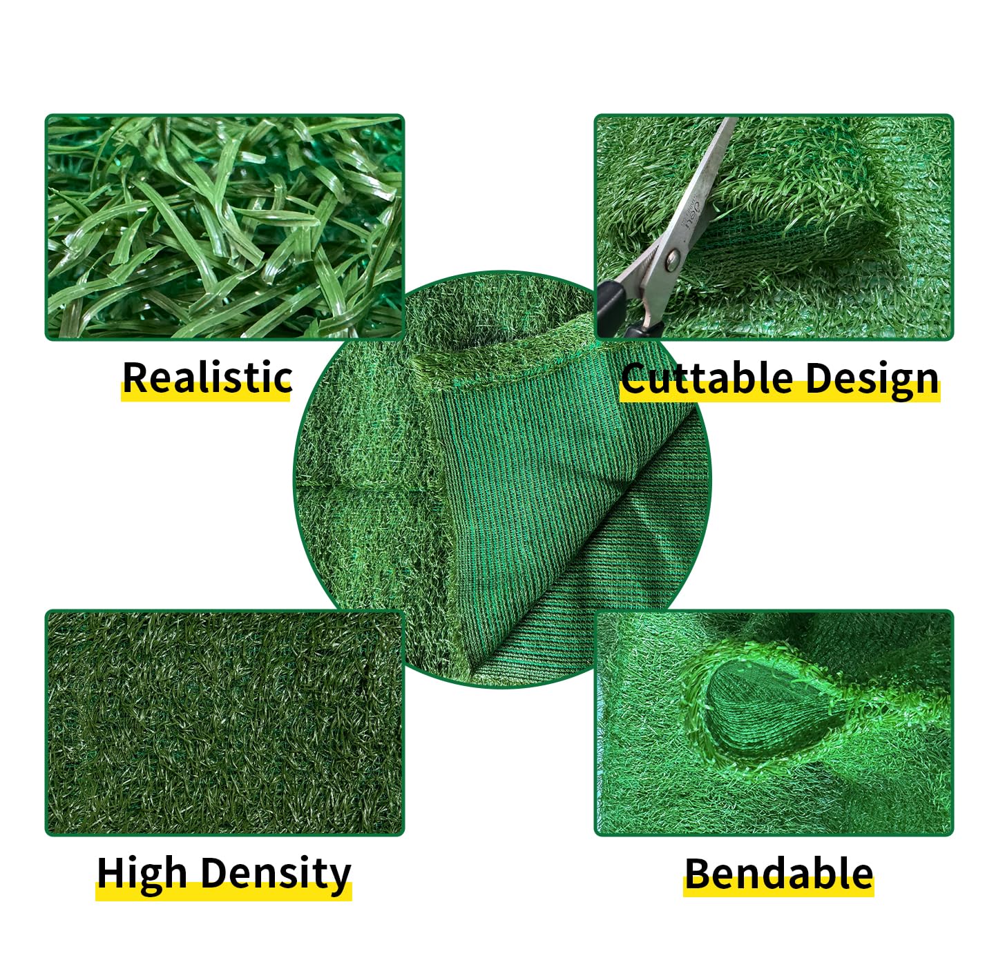 Snapklik.com : POYEE 40x160in Artificial Grass Privacy Fence Screen ...