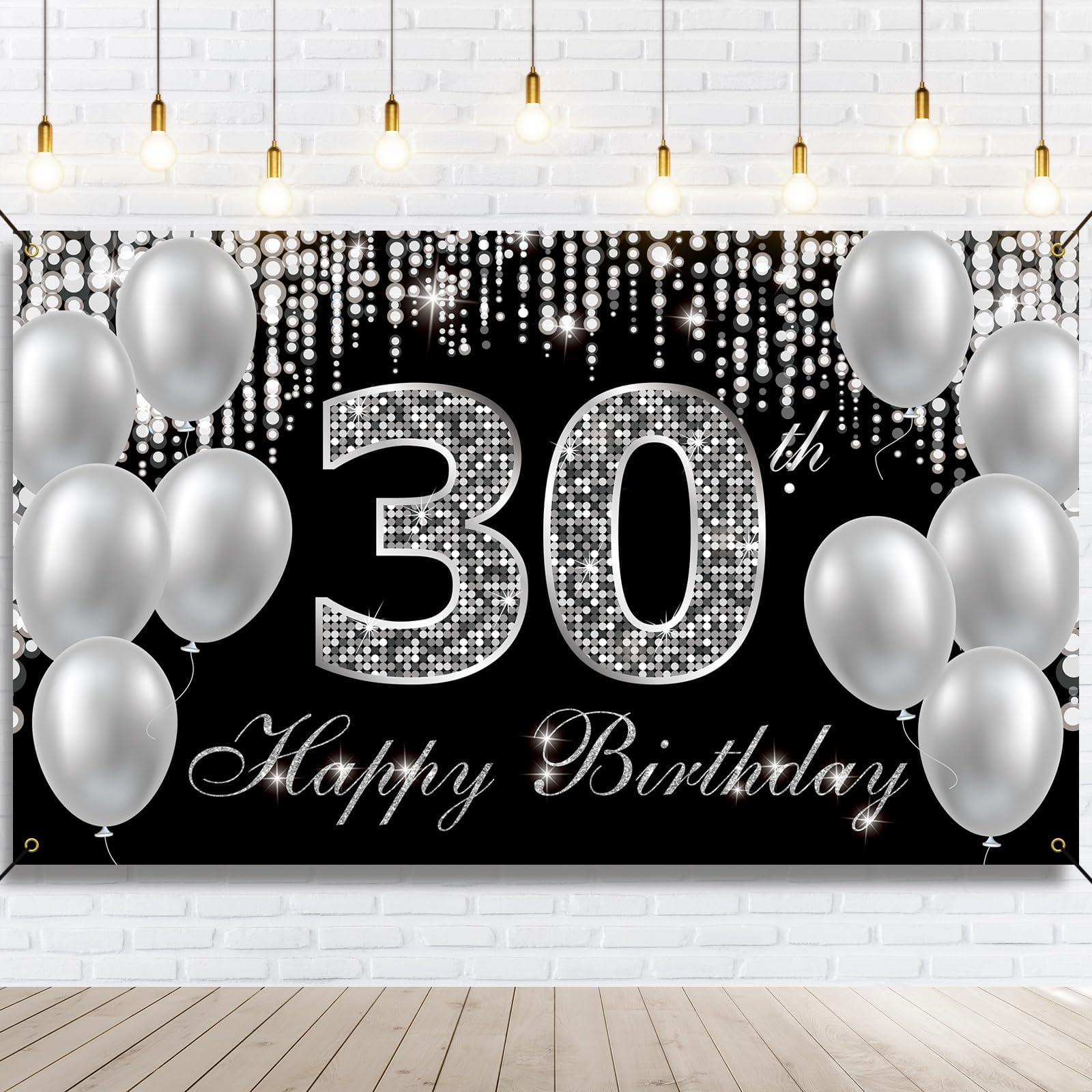 Amazon.com : HTDZZI 30th Birthday Banner Backdrop, Happy 30th Birthday ...