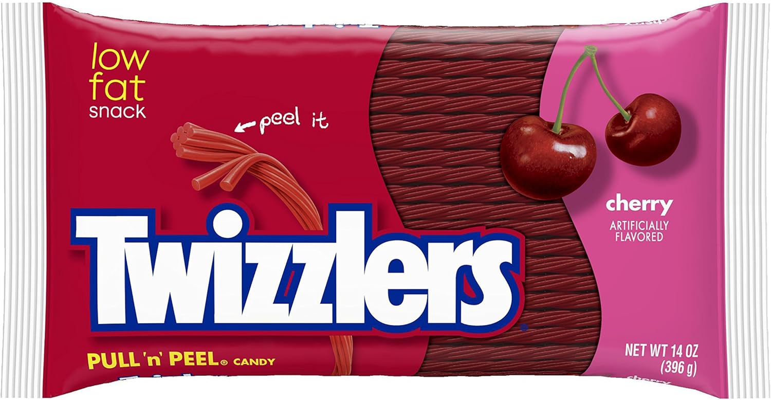 TWIZZLERS Pull 'N' Peel Cherry Candy (14-Ounce Bags, Pack of 6 ...