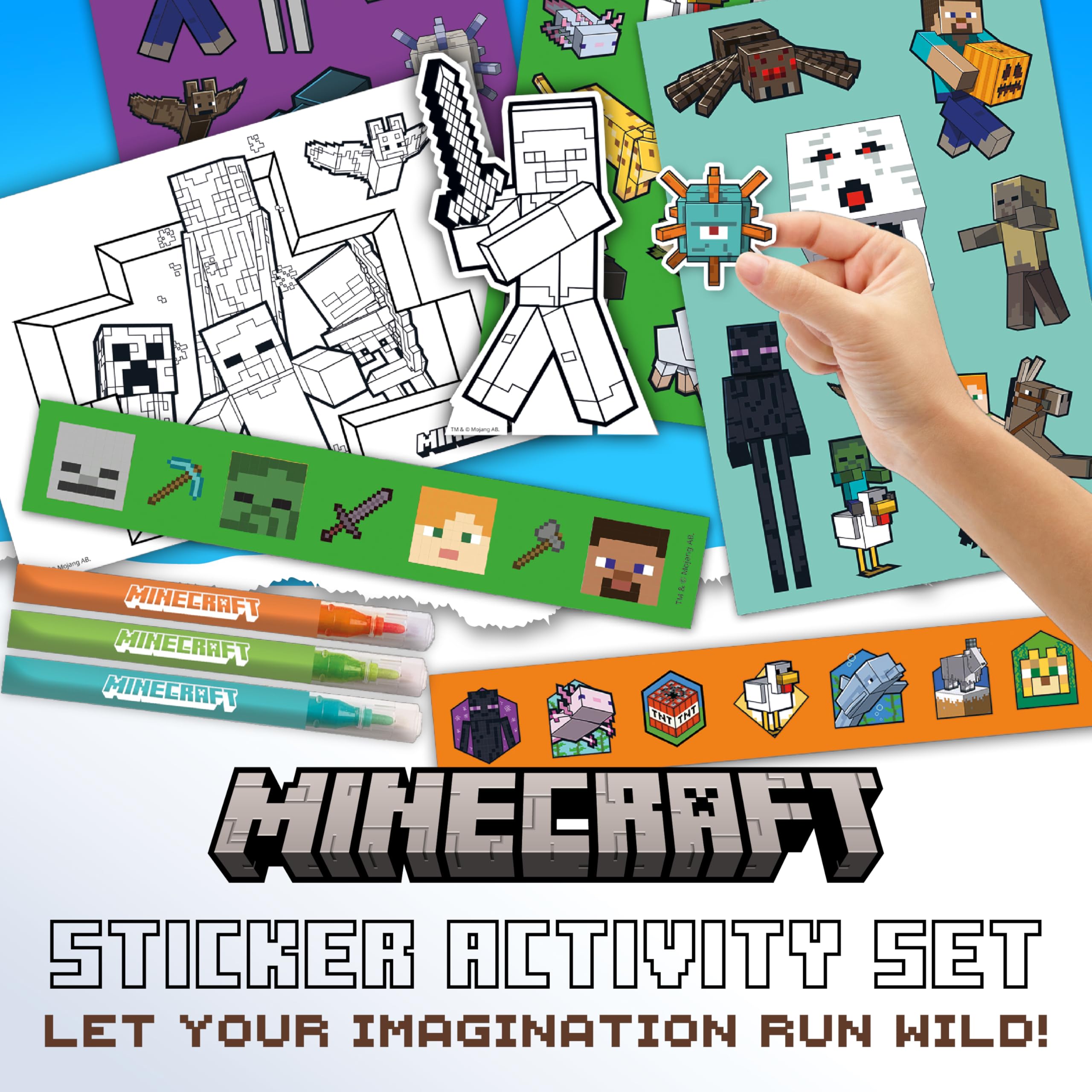 BLADEZ Minecraft Toyz Sticker Set with Over 50 Stickers – 12 Pack ...