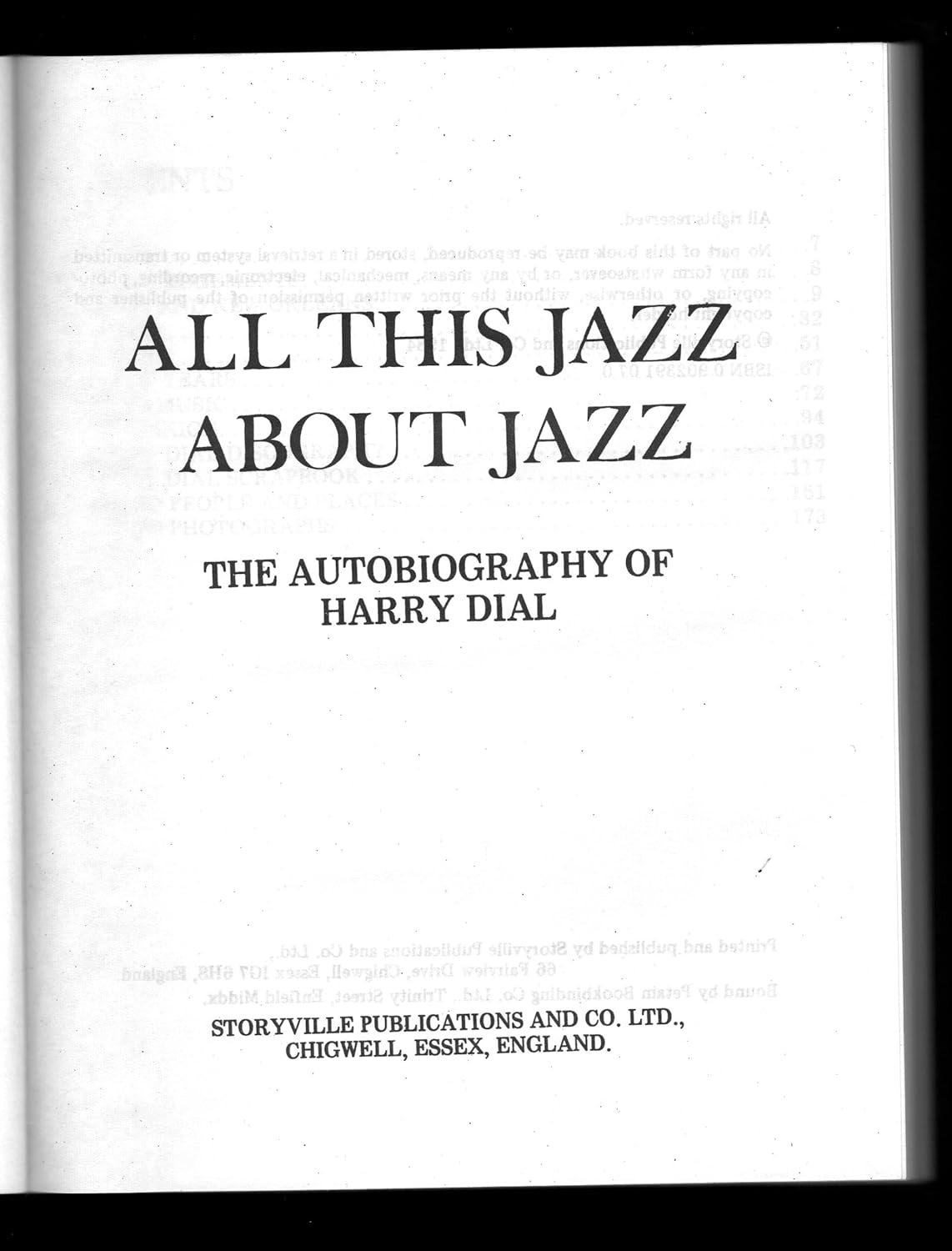 All this jazz about jazz: The autobiography of Harry Dial: Dial, Harry ...