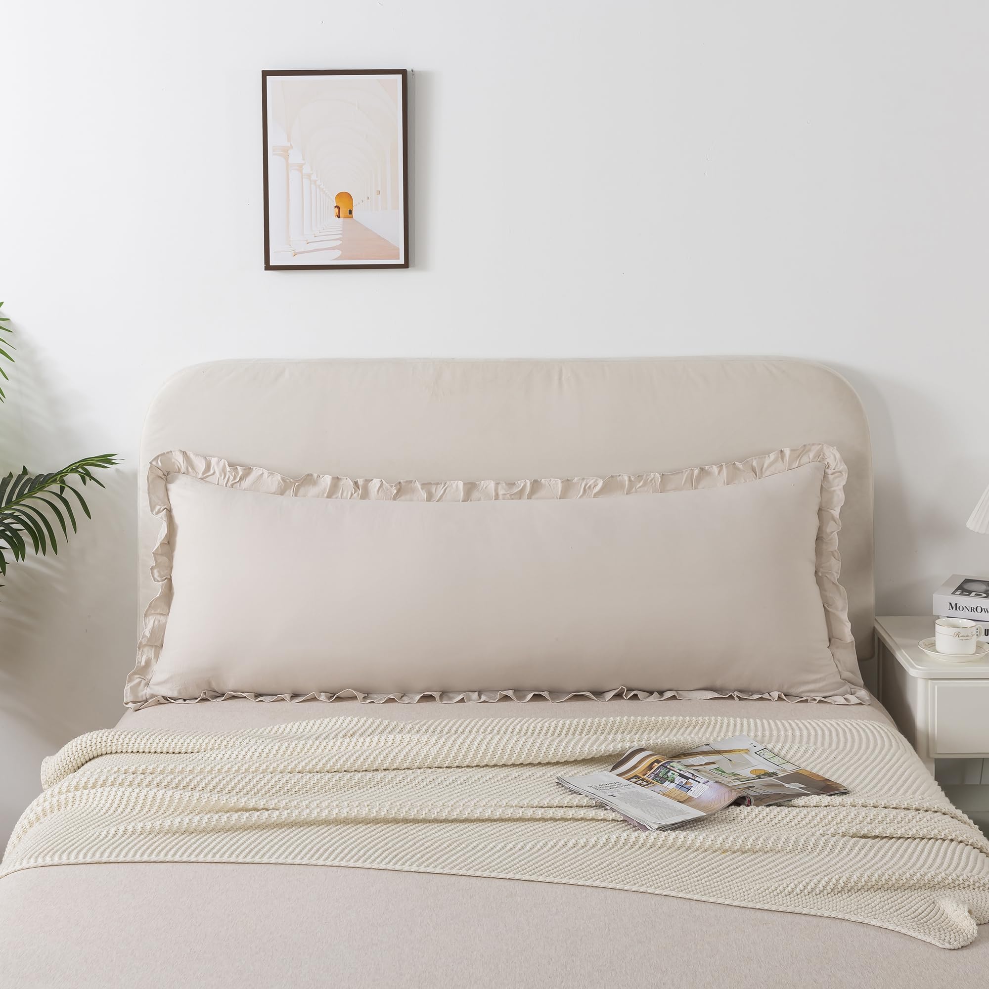 Amazon.com: H HOUSEHOLD Body Size Pillow Cases Set of 1 - Ruffled Chic ...