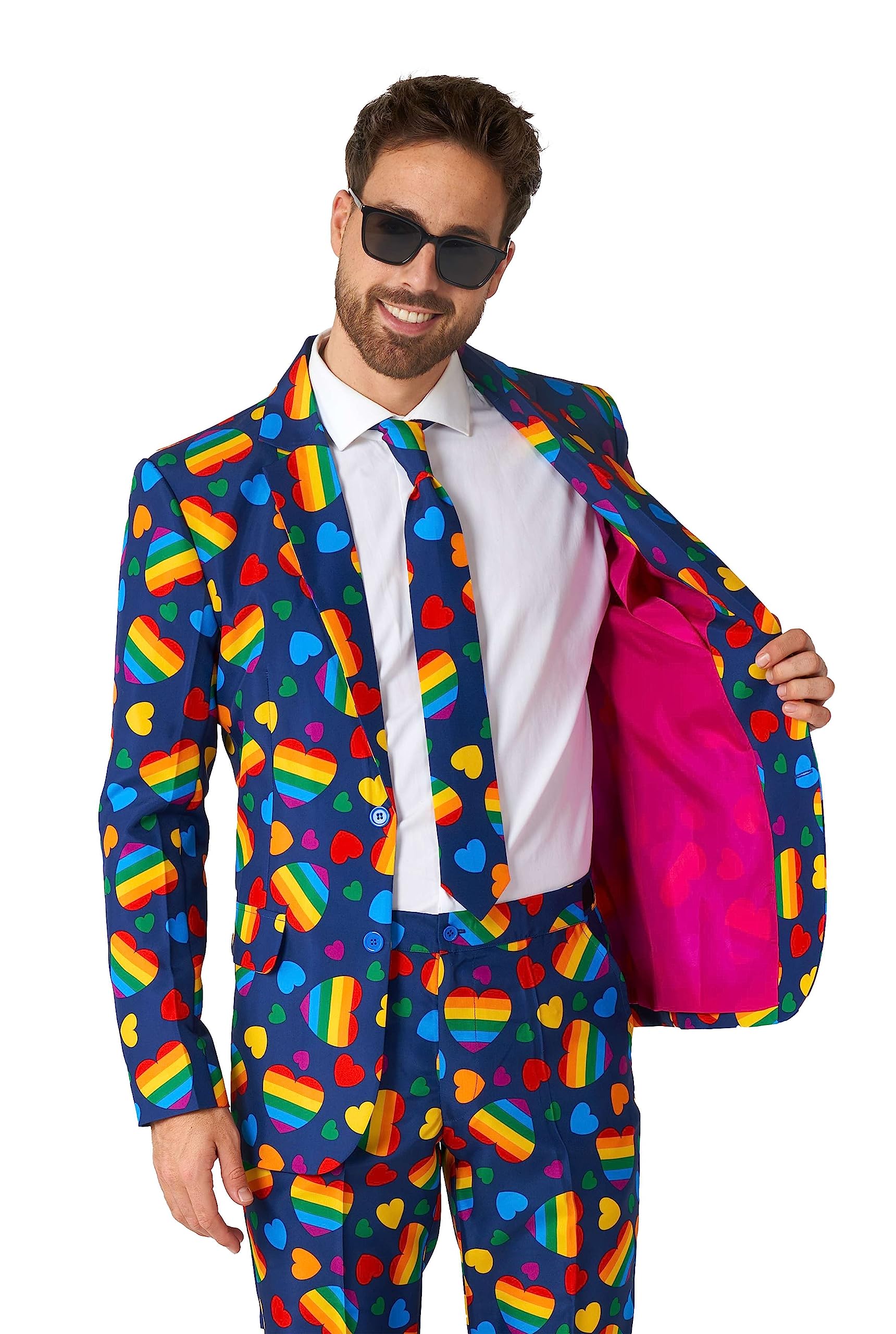 Snapklik.com : OFFSTREAM Mens Suit - Rainbow Hearts Suit Costume ...