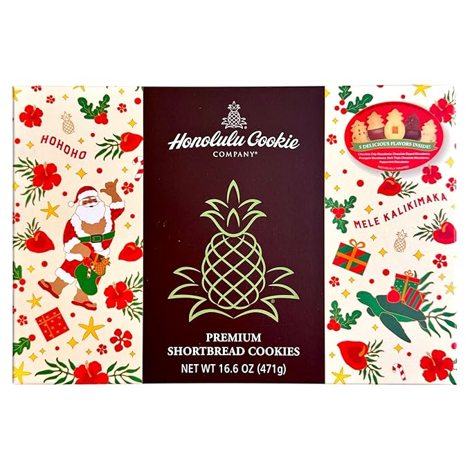 Amazon.com: Honolulu Cookie Holiday Premium Shortbread Cookies Gift Box ...
