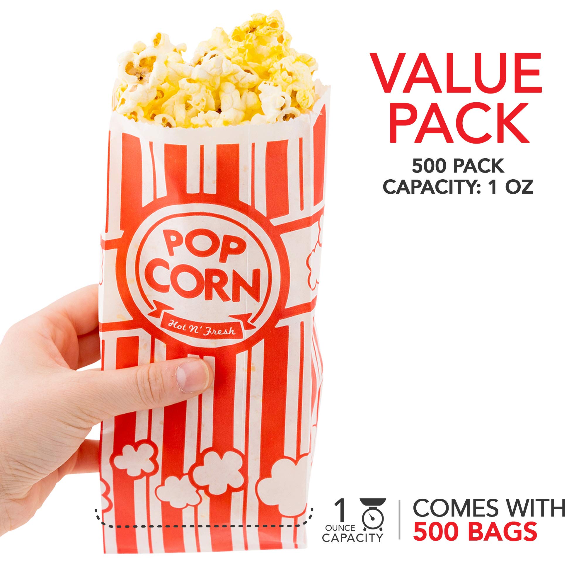 Snapklik.com : 1 Oz Paper Popcorn Bags Bulk