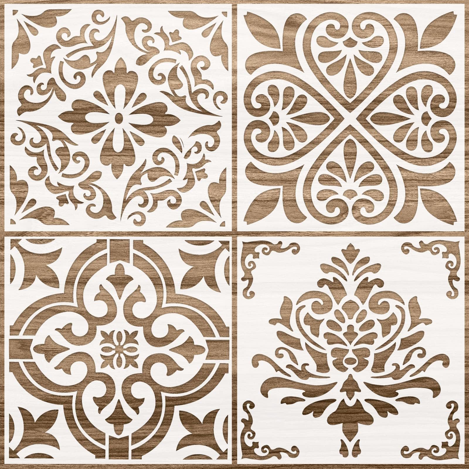 Amazon.com: Nilah Tile Stencil - Large Floor Stencil, Bathroom Stencil ...