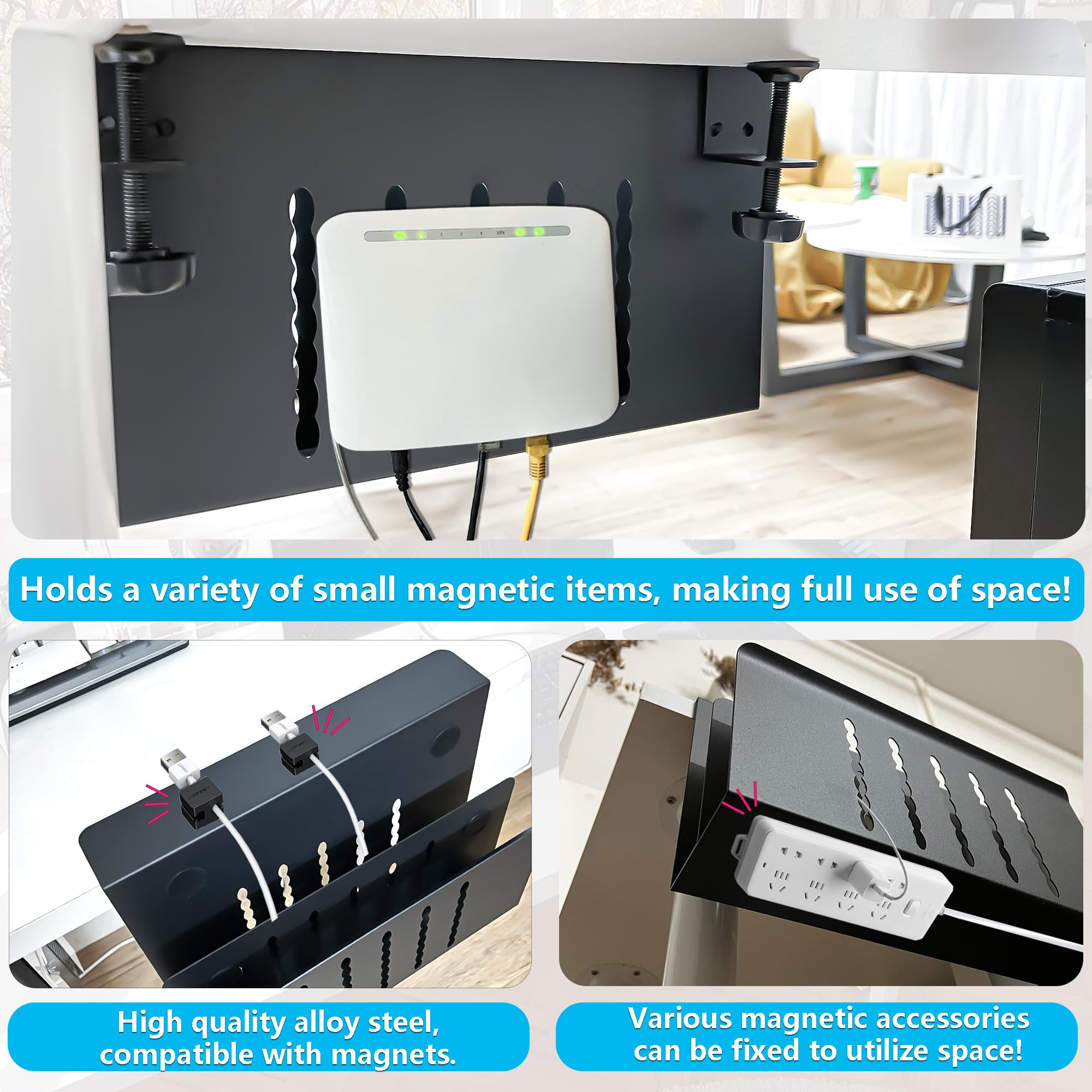 Snapklik.com : JGTONG Desk Side Storage, 2 Tier Hanging Desk Organizer ...