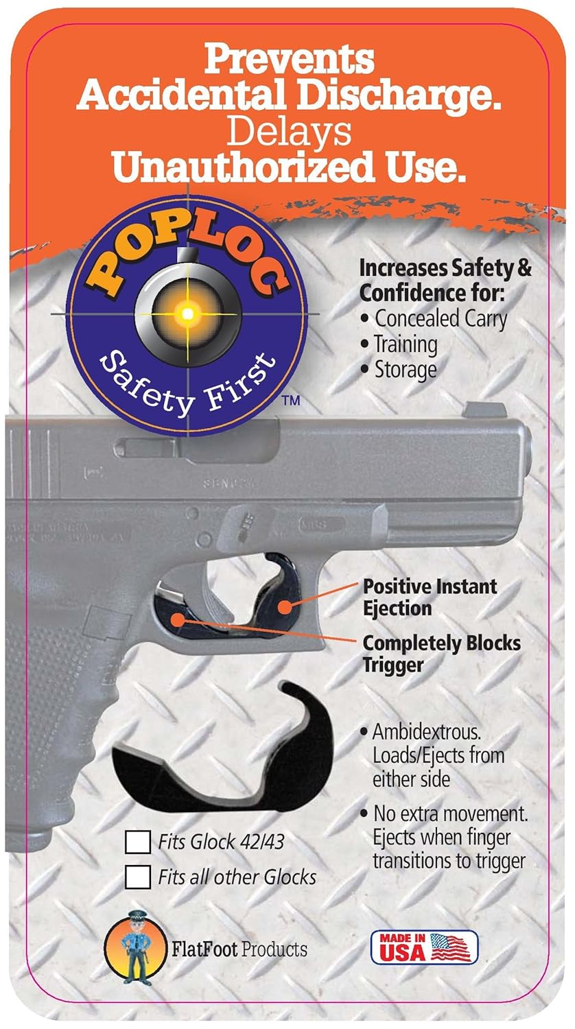 Poploc Trigger Block Safety for Glock Pistols (Black, Glock 42/43/48 ...