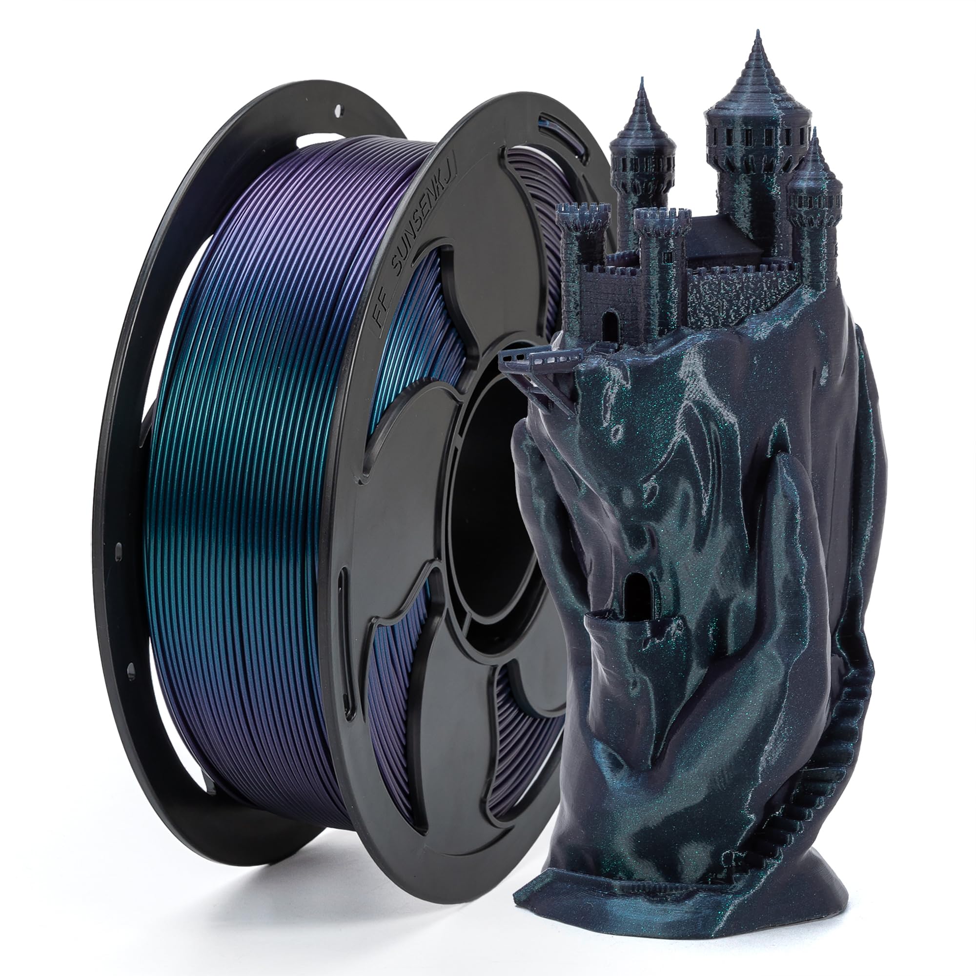 FF SUNSENKJ 3D Printer PLA Filament 1.75mm, Chameleon Shiny Sparkle ...