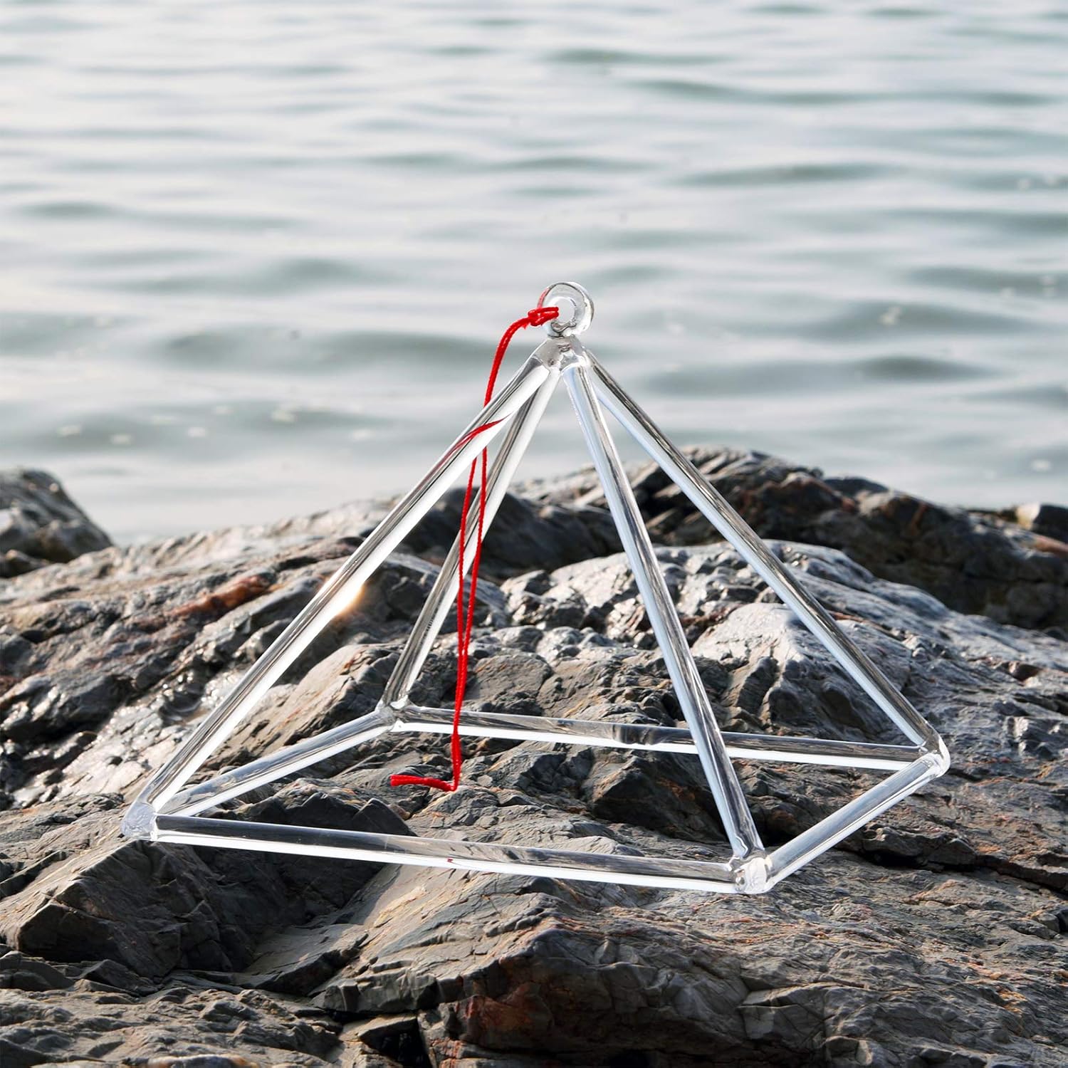 Amazon.com: CVNC 5 Inch Clear Quartz Crystal Singing Pyramid Chakra ...