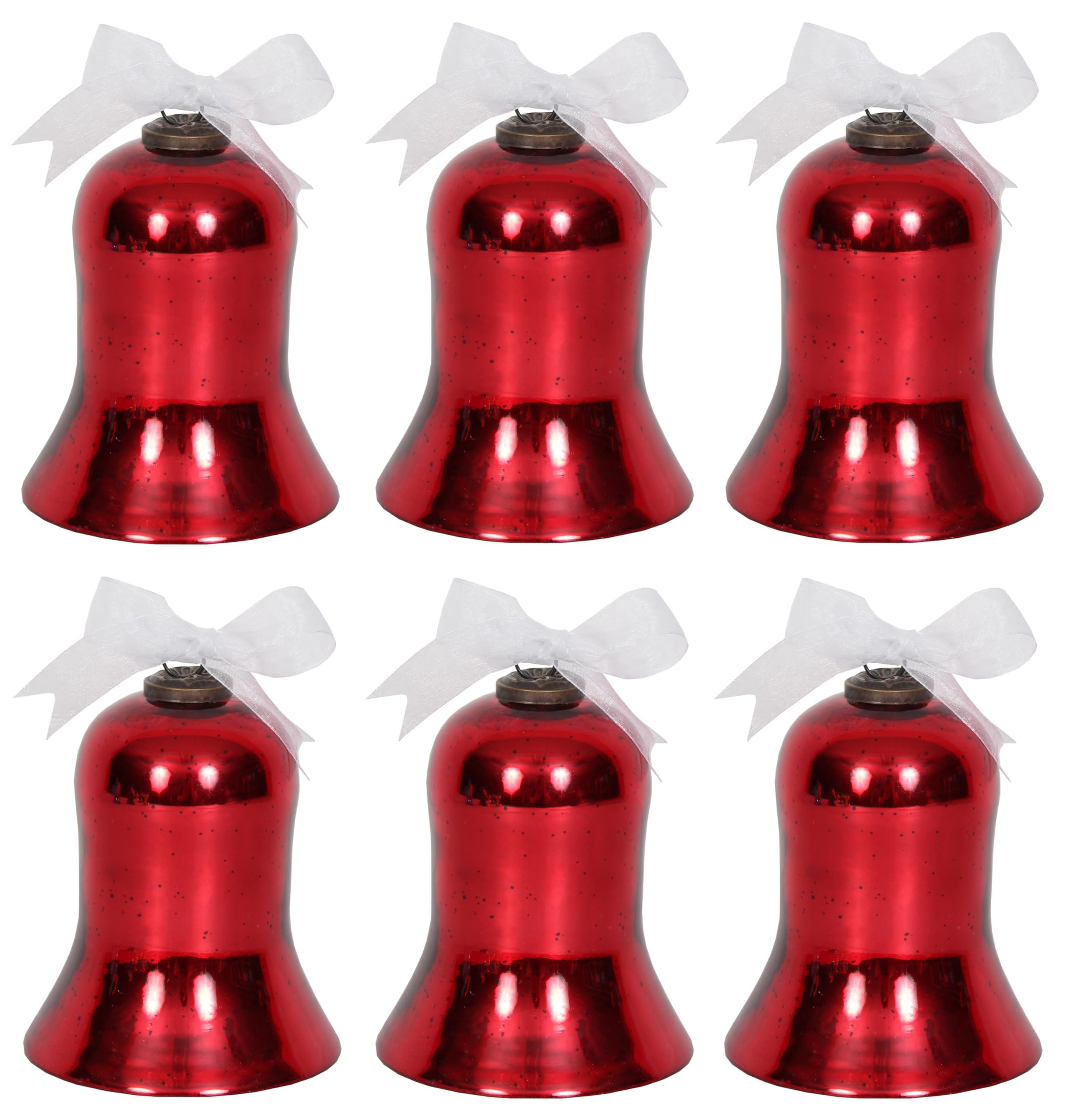 Amazon.com: Sweet Summer Living Set of 6 Pieces Christmas Hanging Bells, Ornaments, Holiday ...