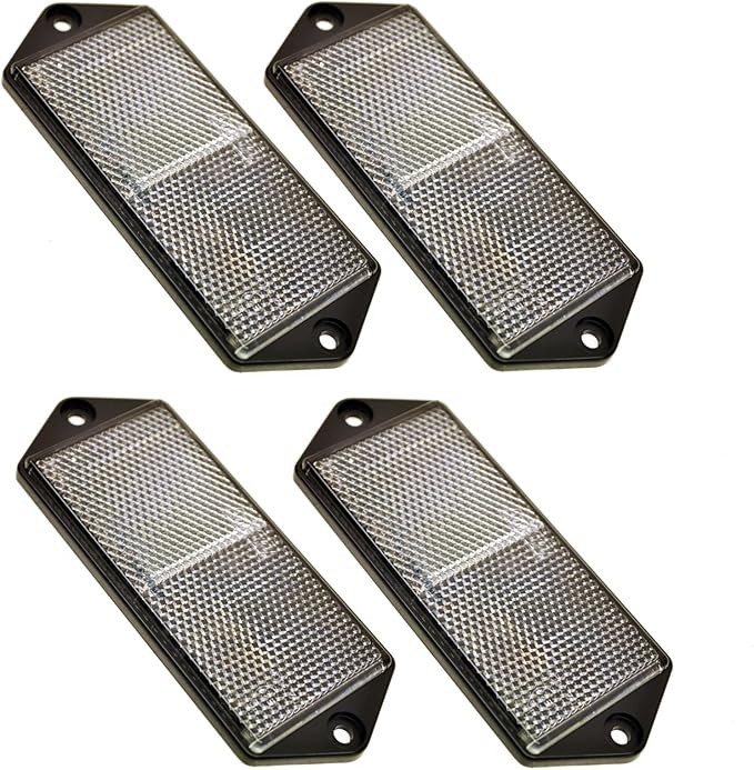Clear Large Rectangular Front White Reflector Pack of 4 Trailer Fence ...