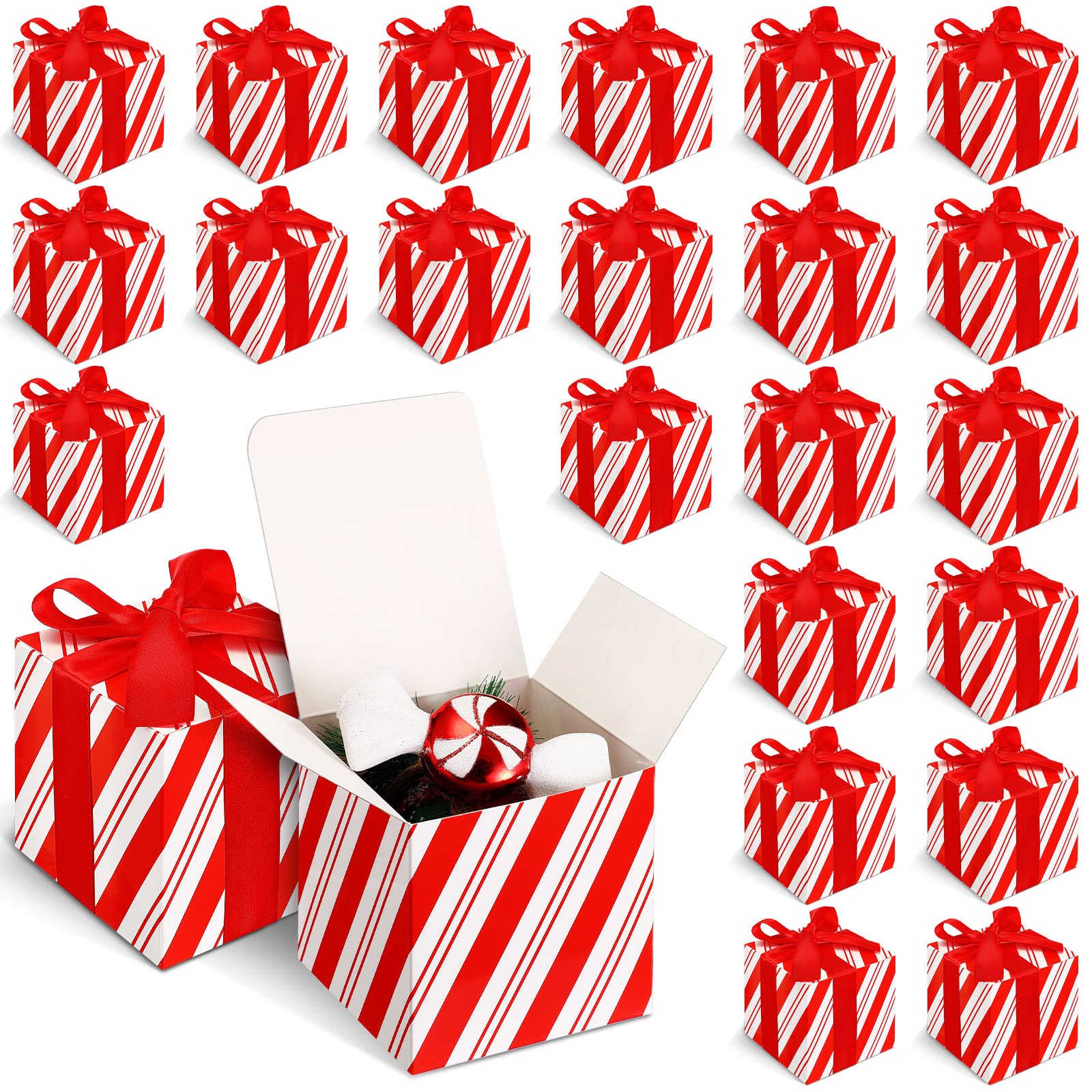 Amazon.com: Sabary 25 Pcs Christmas Red Gift Boxes with Lids 4 x 4 x 4 ...