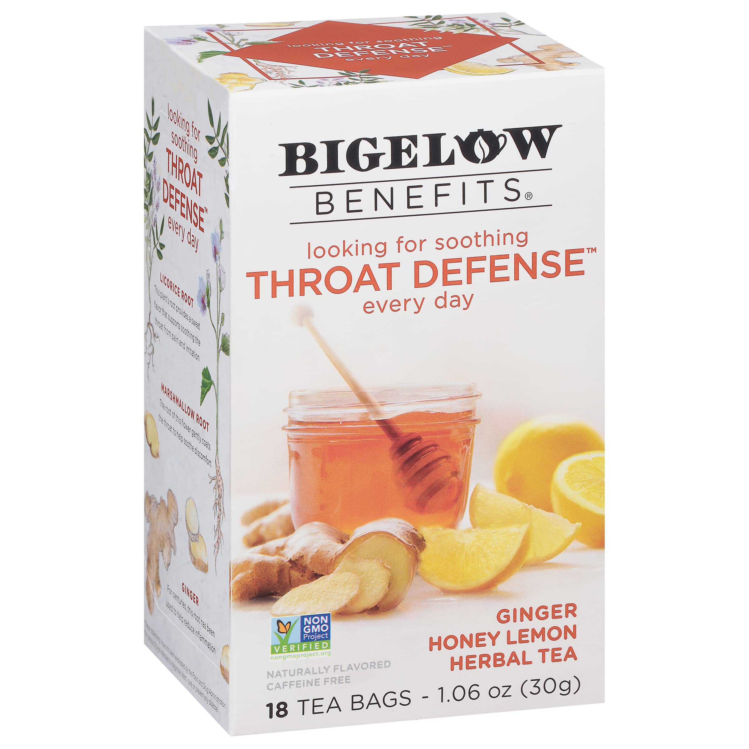 Amazon.com: Bigelow Benefits Throat Defense (Ginger Honey Lemon Herbal ...
