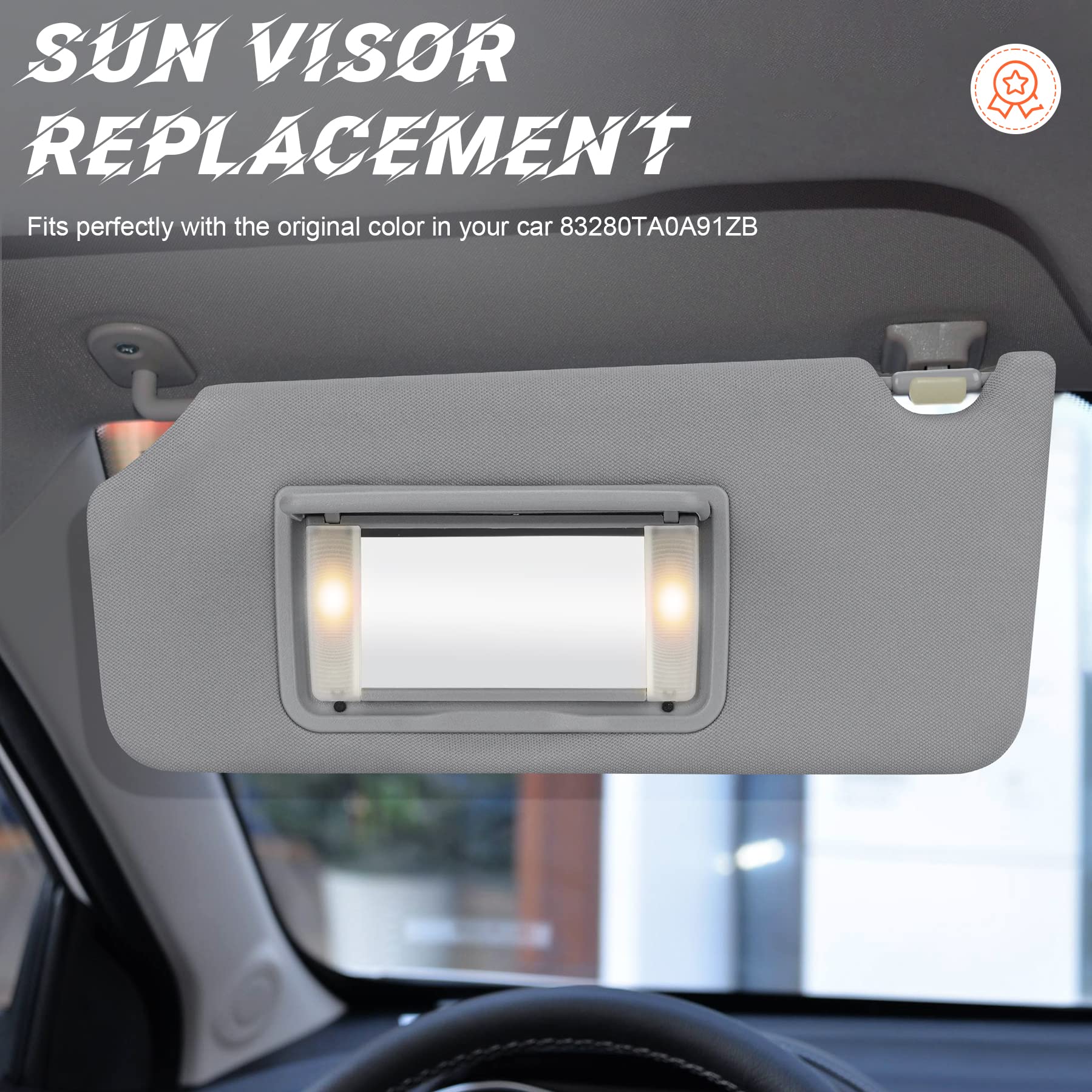 Snapklik.com : Gray Driver Left Side Sun Visor Replacement Compatible