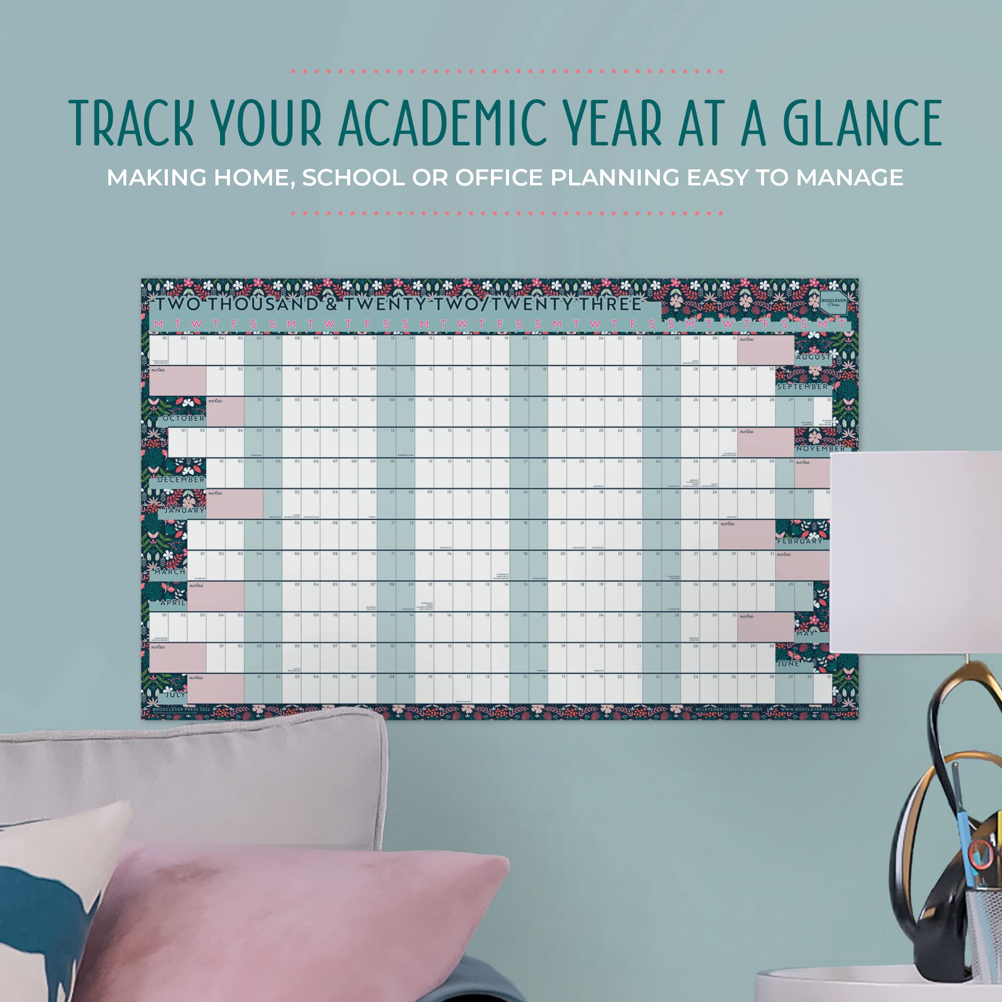 Buy Boxclever Press Academic Wall Planner 2022-2023 (Linear Layout ...